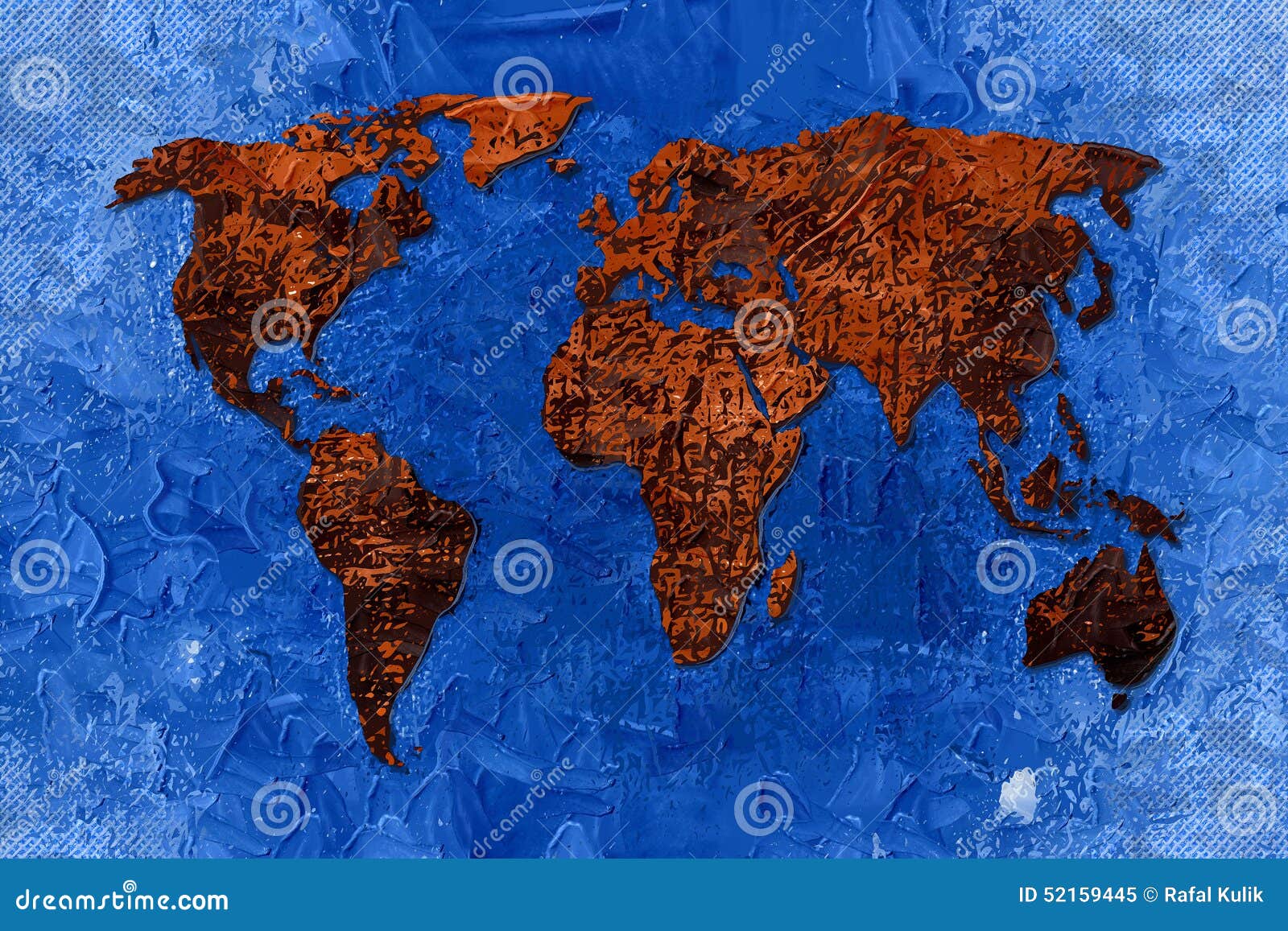 World map paint design art stock illustration. Illustration of dated ...