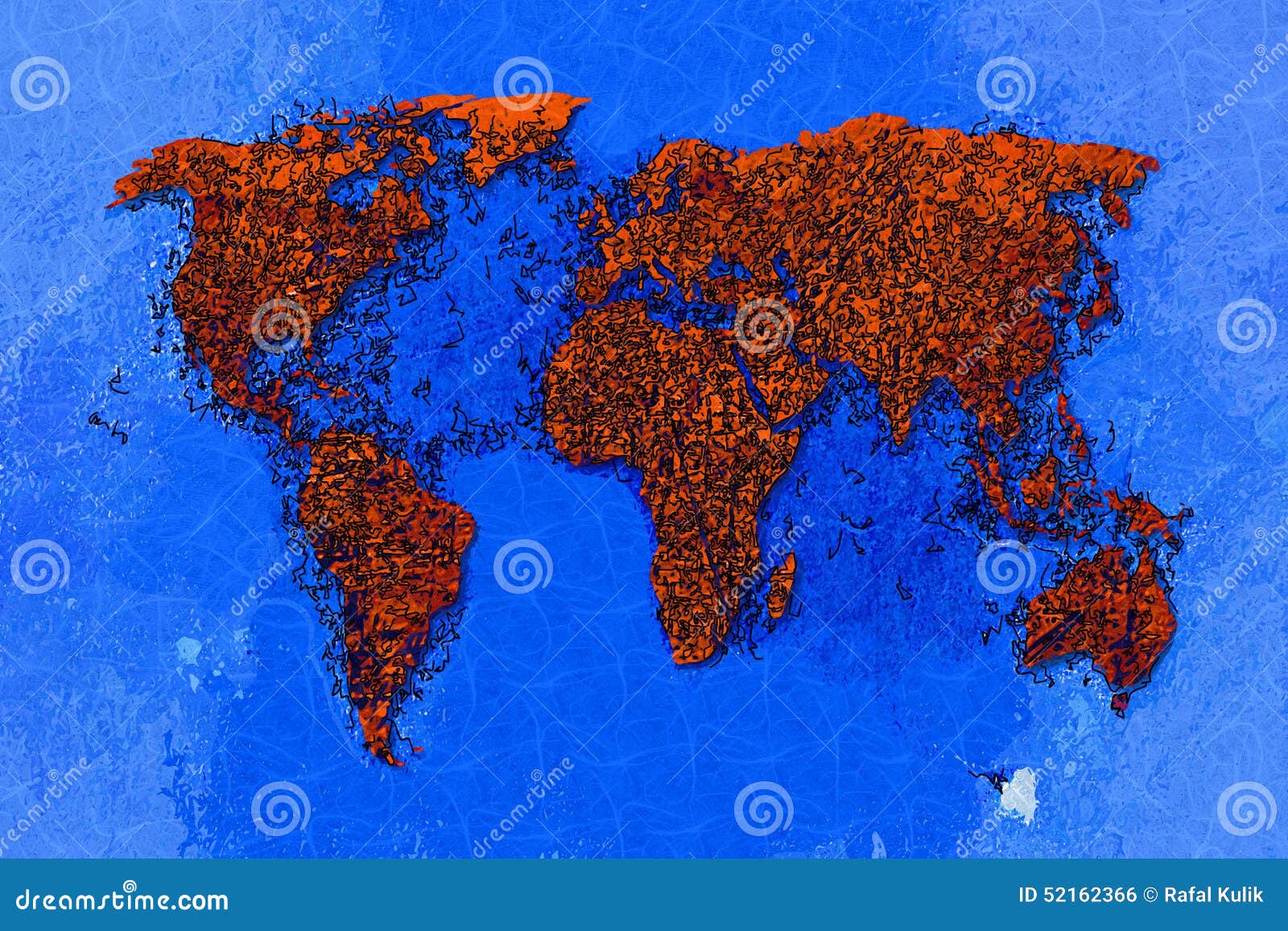 World map paint design art stock illustration. Illustration of ...