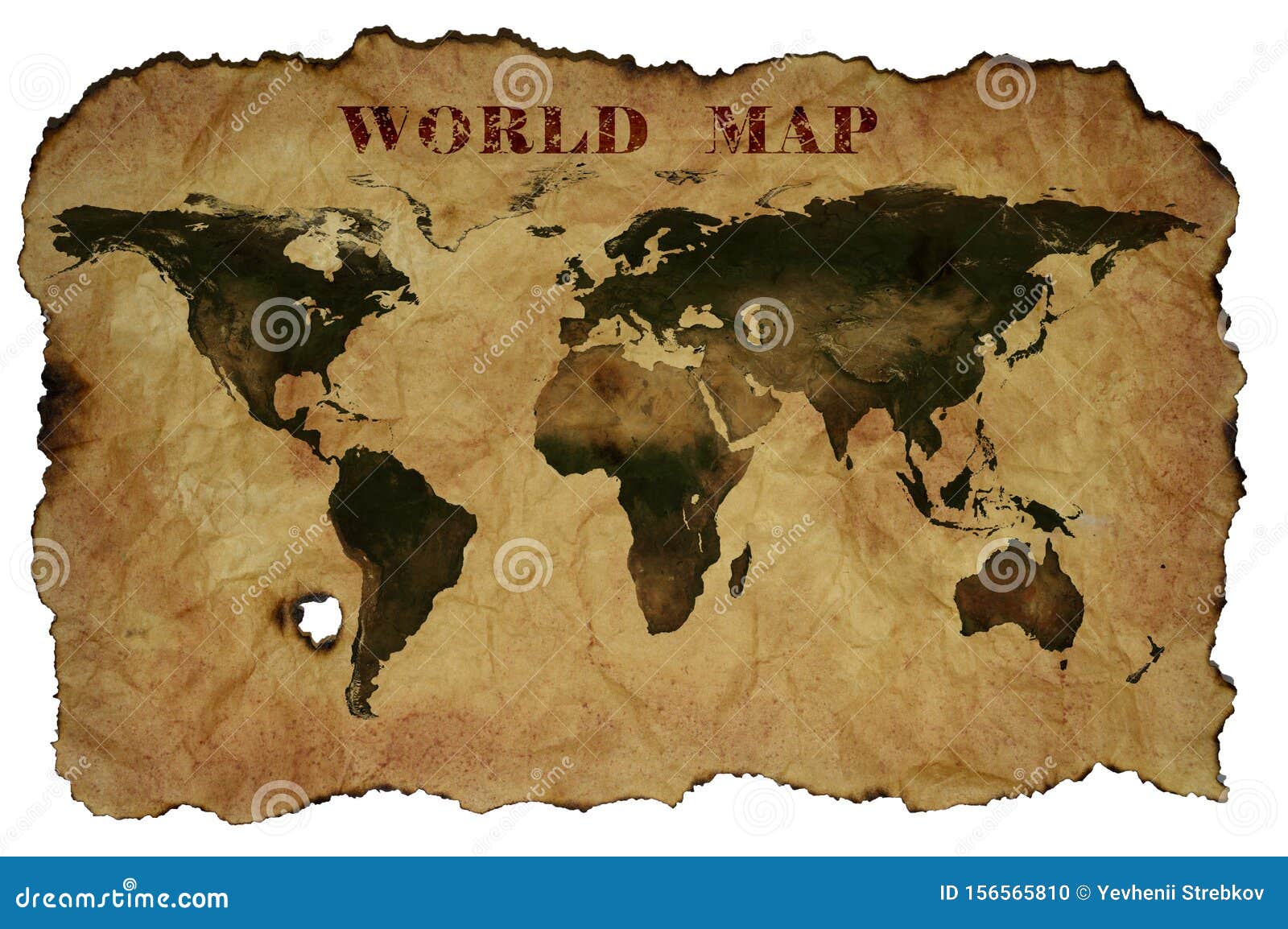World Map Painted On Old Parchment Royalty-Free Stock Image ...