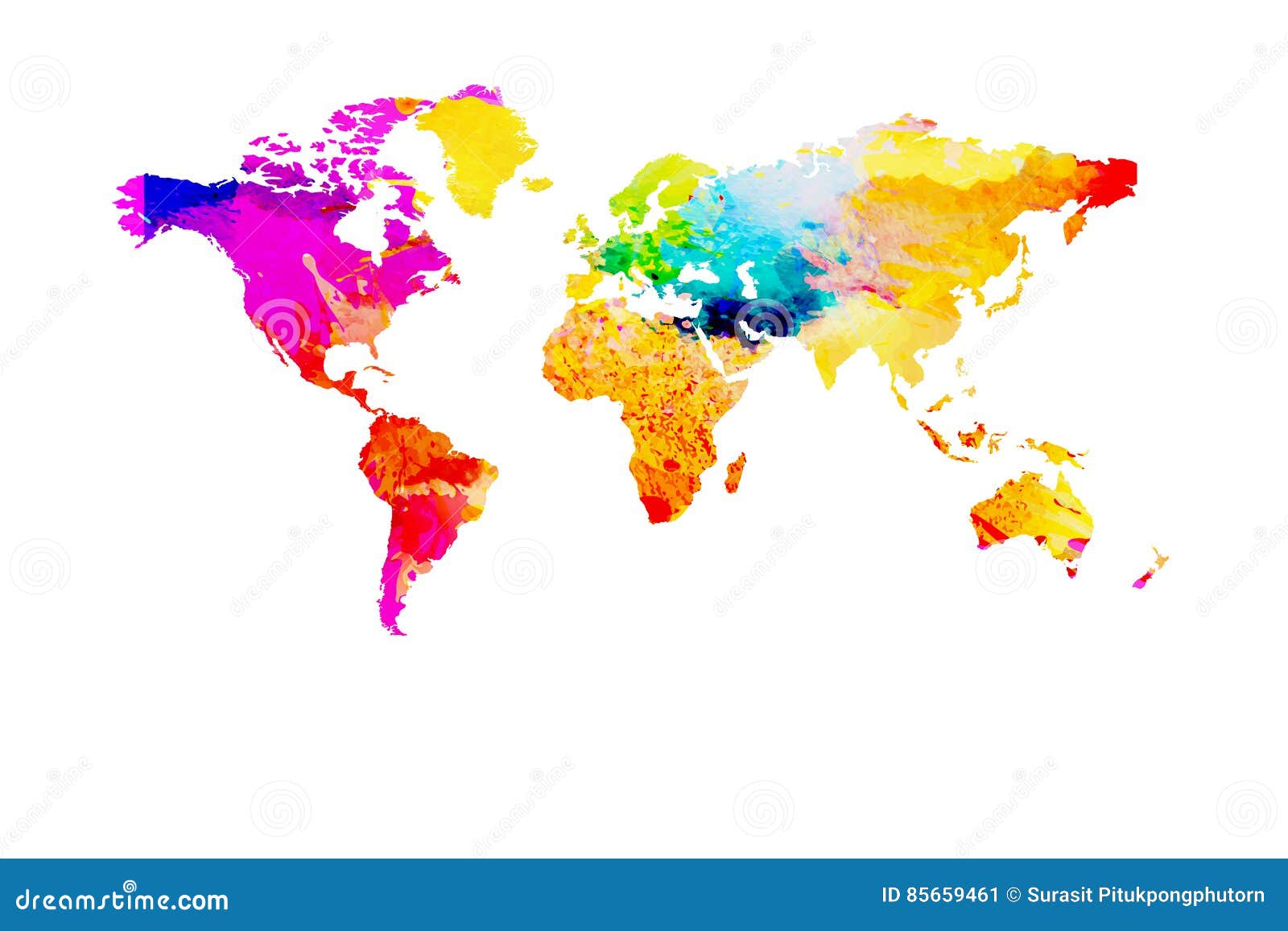World map painted. stock illustration. Illustration of international ...