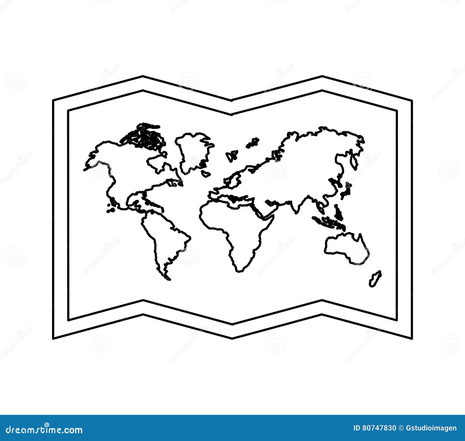 World Map Paper Geography Icon Stock Vector - Illustration of africa ...