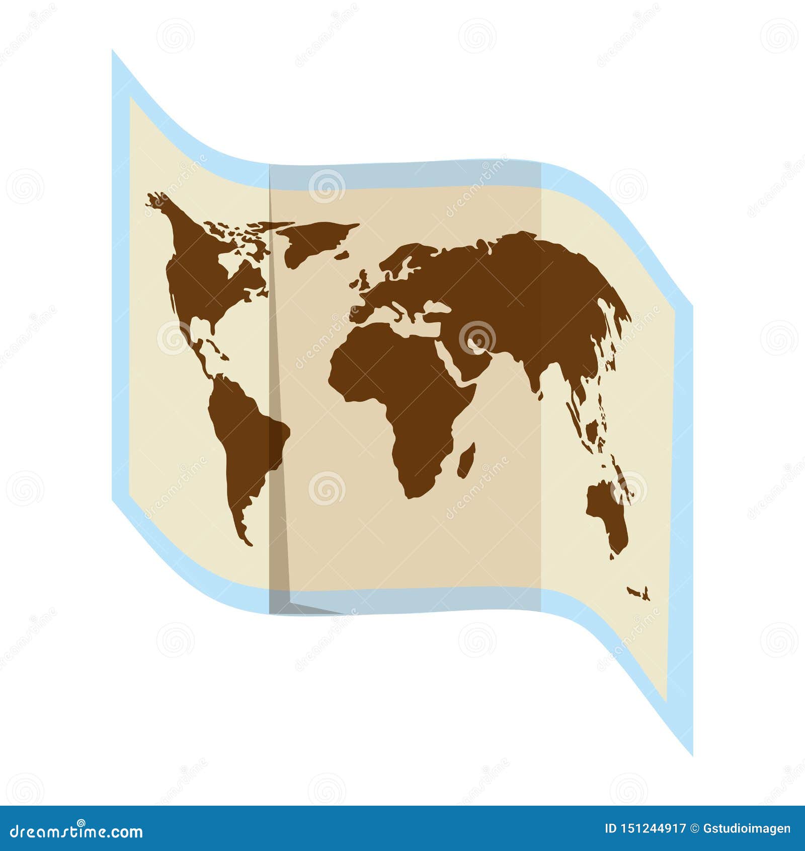 World map paper guide icon stock illustration. Illustration of ...