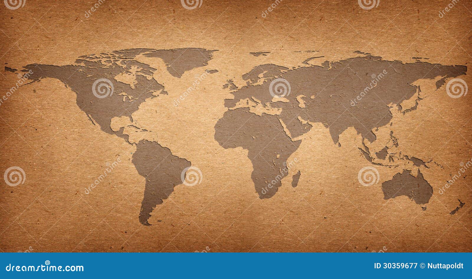 World map paper recycle stock illustration. Illustration of parchment ...