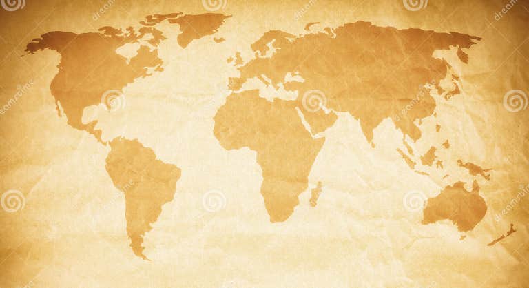 World map on paper texture stock illustration. Illustration of global ...
