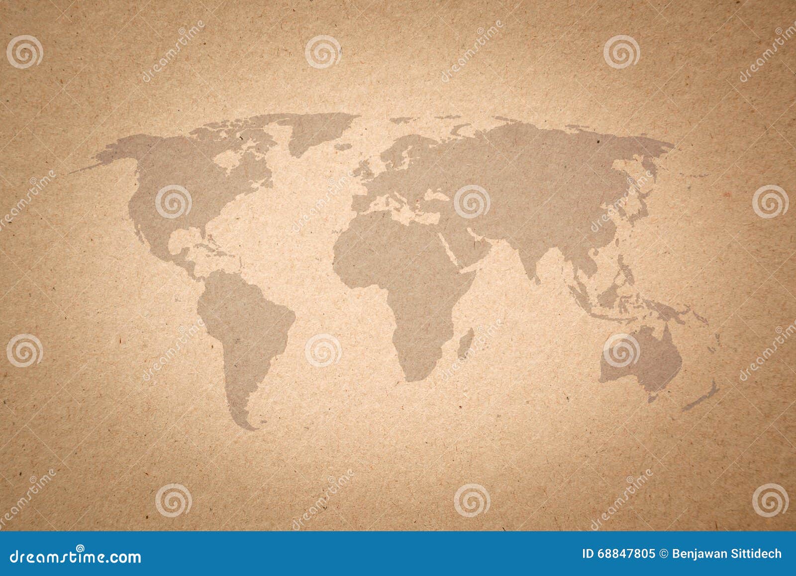 World Map on Paper Texture Background Stock Illustration - Illustration ...