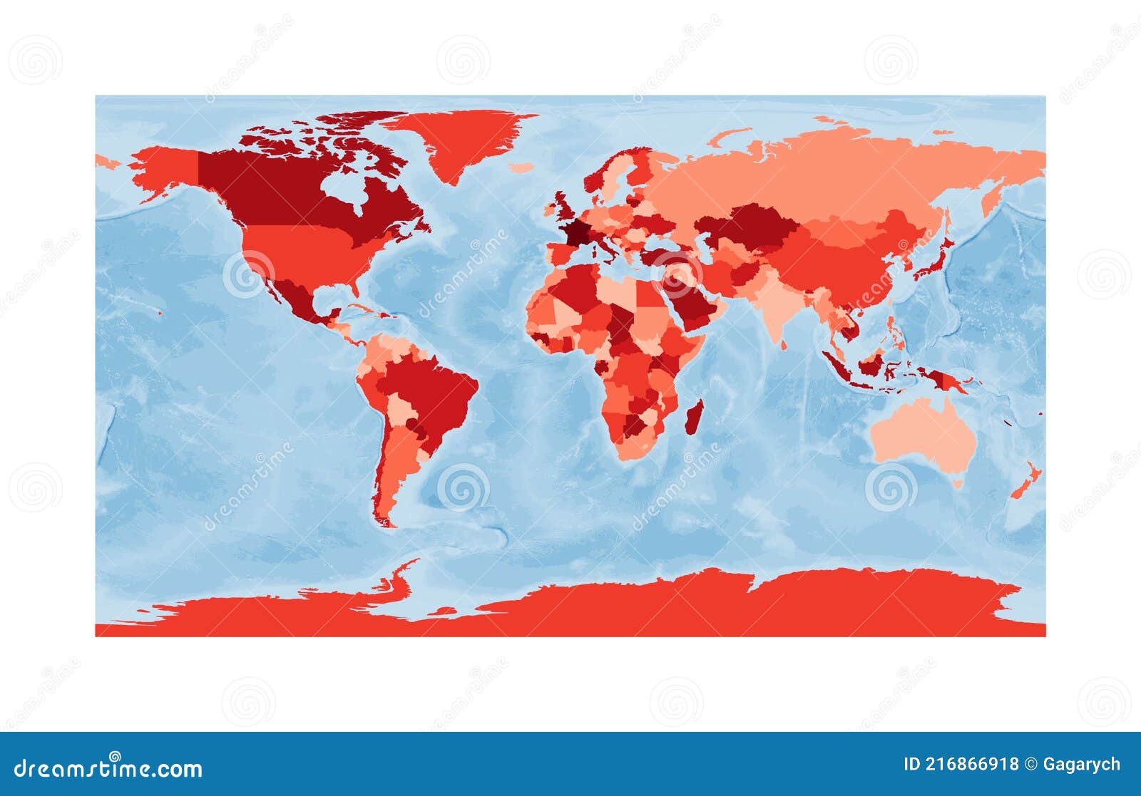 World Map. Patterson Cylindrical Projection Stock Vector - Illustration ...