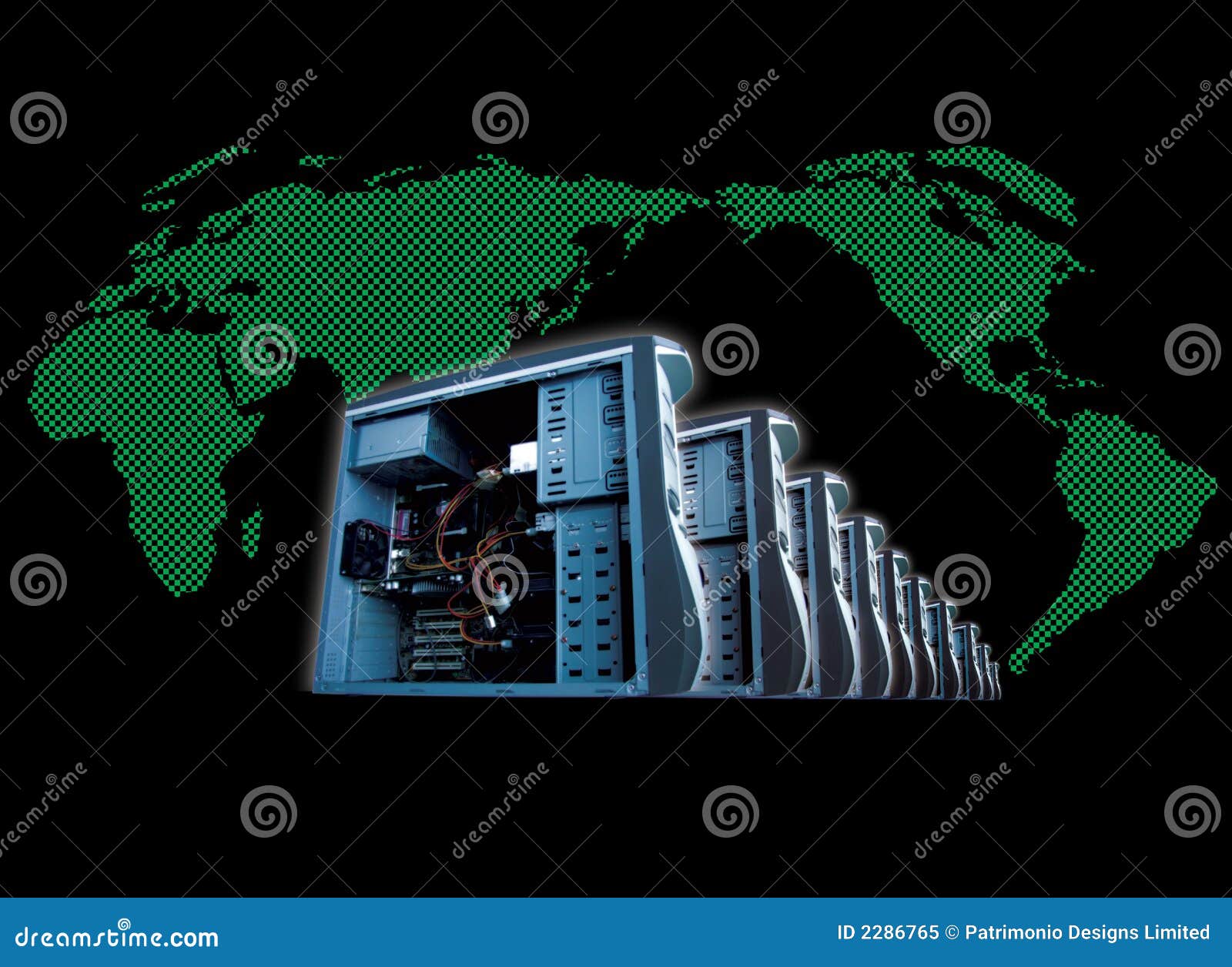 World Map With Pc Lined Up Picture. Image: 2286765