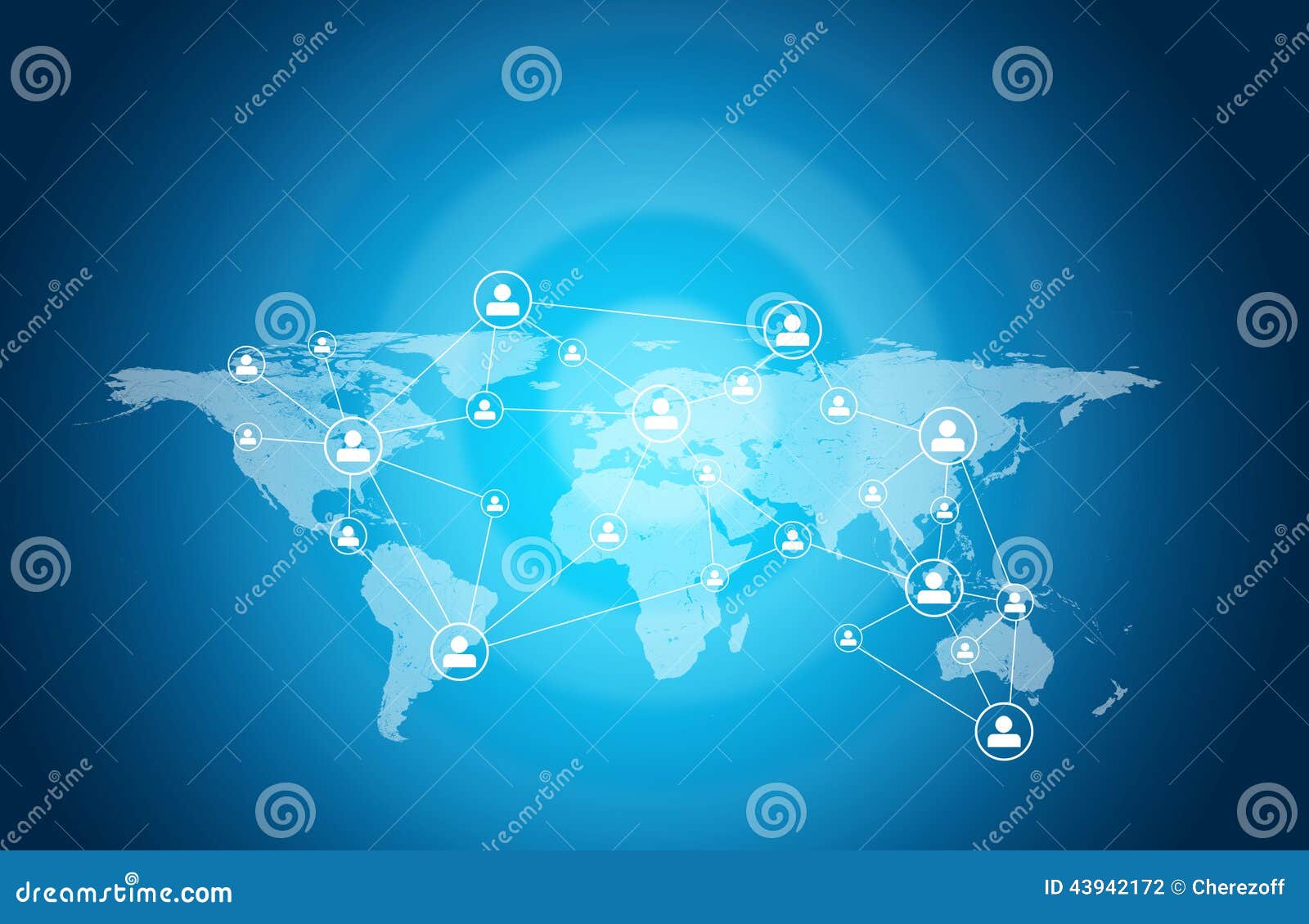 World Map with People Icons Stock Illustration - Illustration of ...