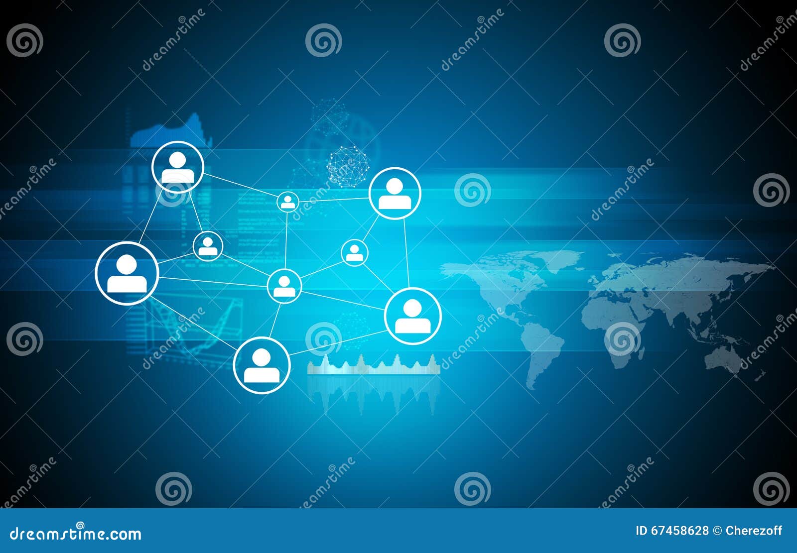 World Map with People Icons Stock Illustration - Illustration of ...