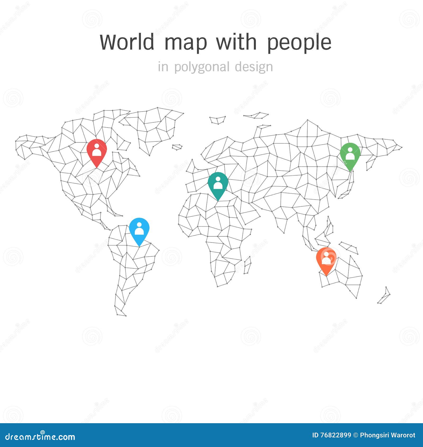 World Map with People in Polygonal Design. Elements of Info Gra Stock ...