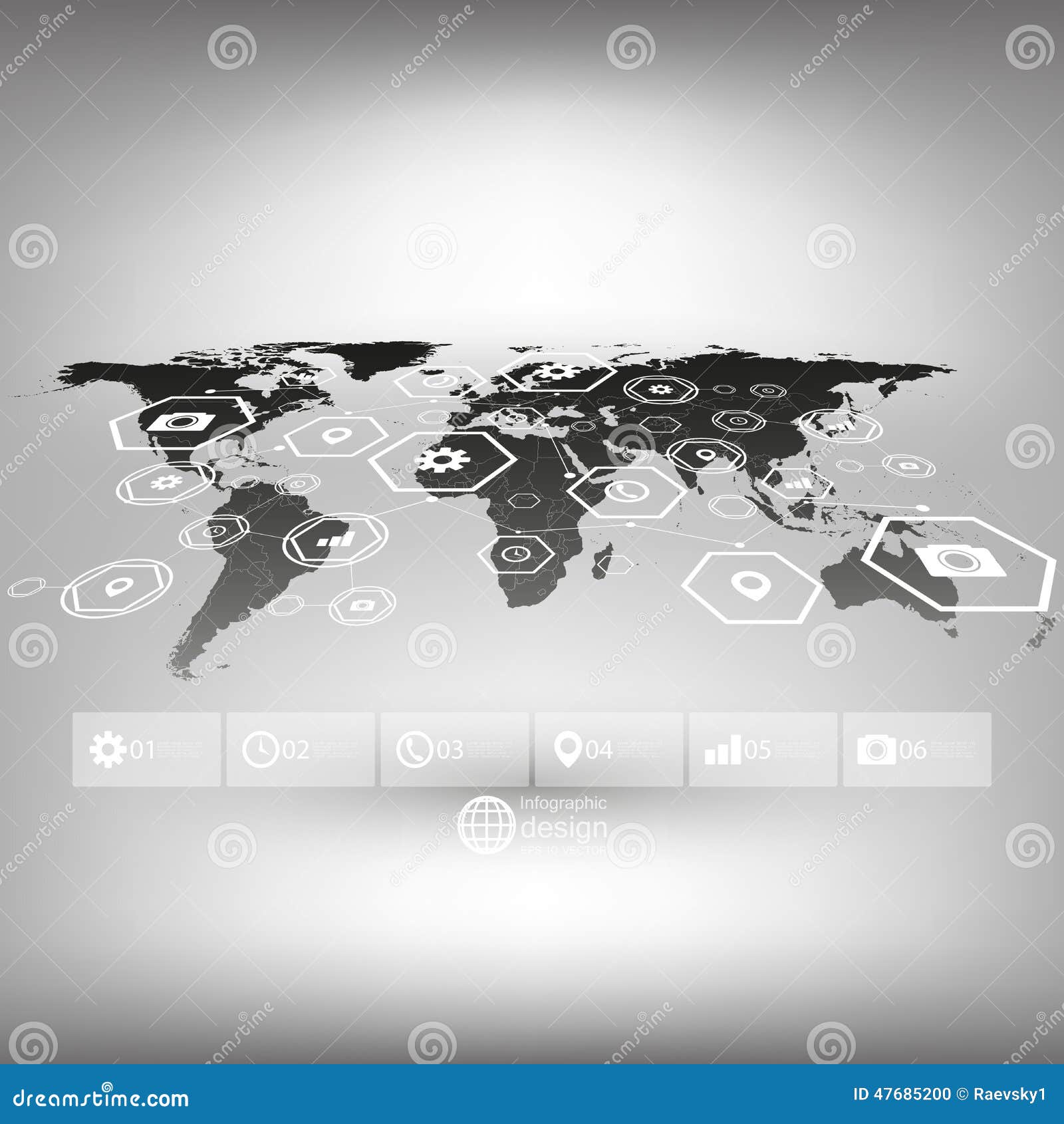World Map In Perspective, Infographic Vector | CartoonDealer.com #47685200