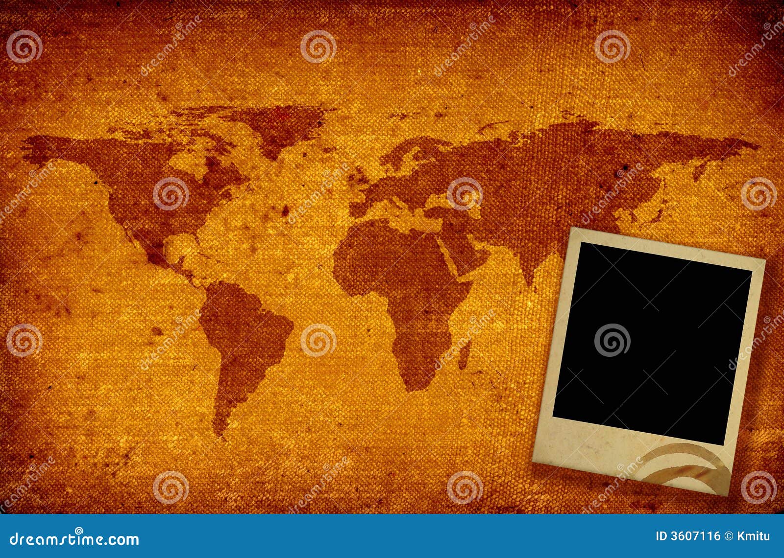 World map and photo frame stock photo. Image of copy, empty - 3607116
