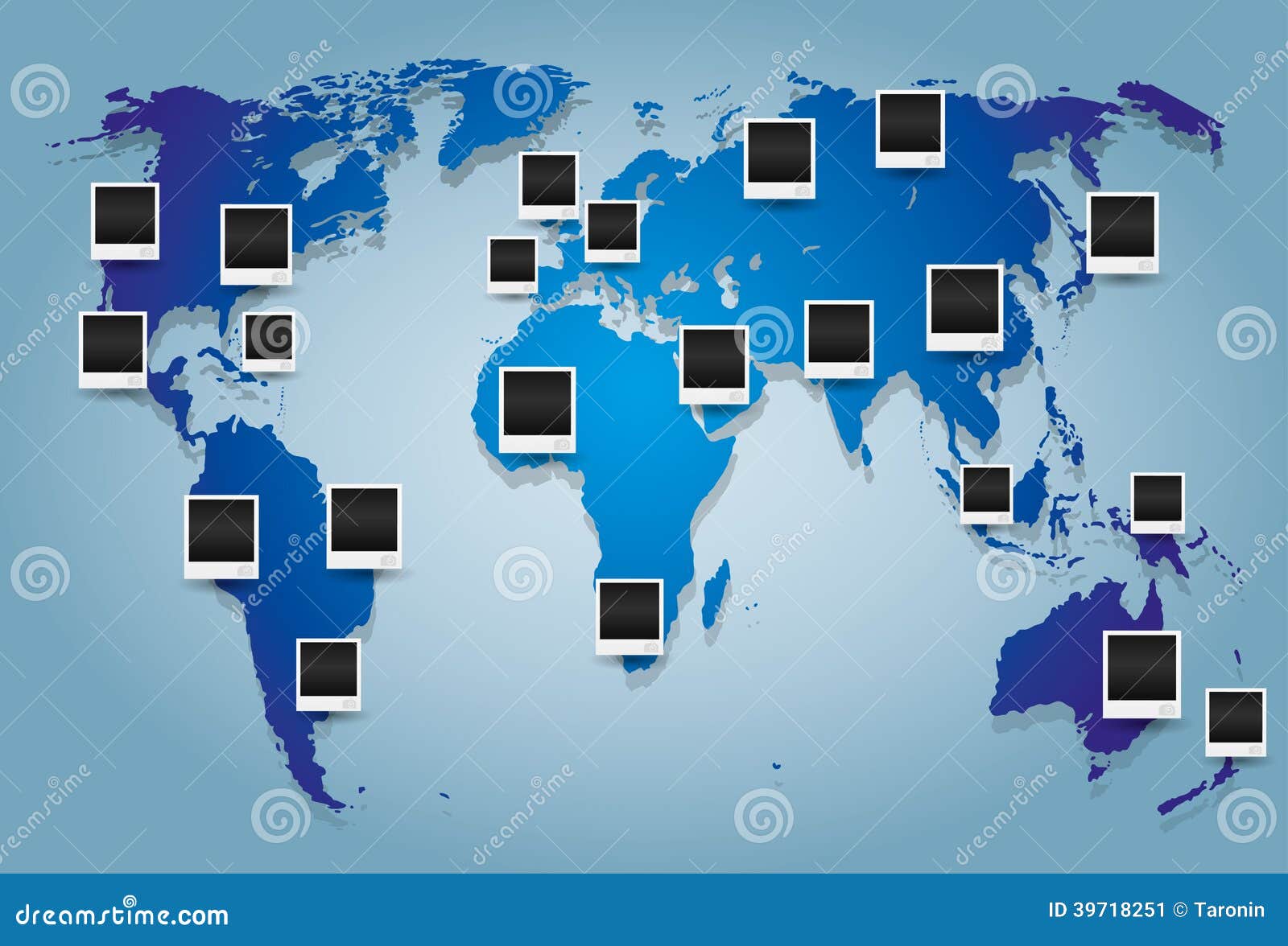World Map and Photo Frames. Stock Vector - Illustration of australia ...