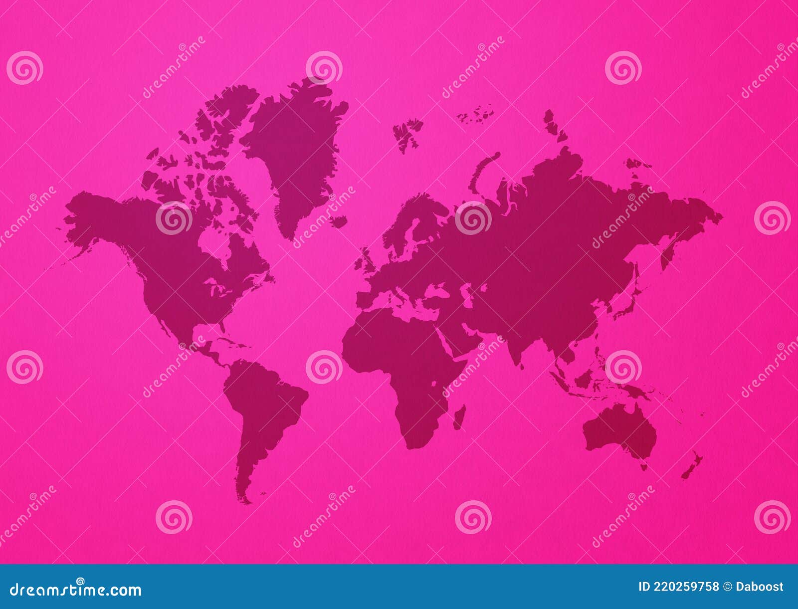 World Map on Pink Wall Background Stock Illustration - Illustration of ...