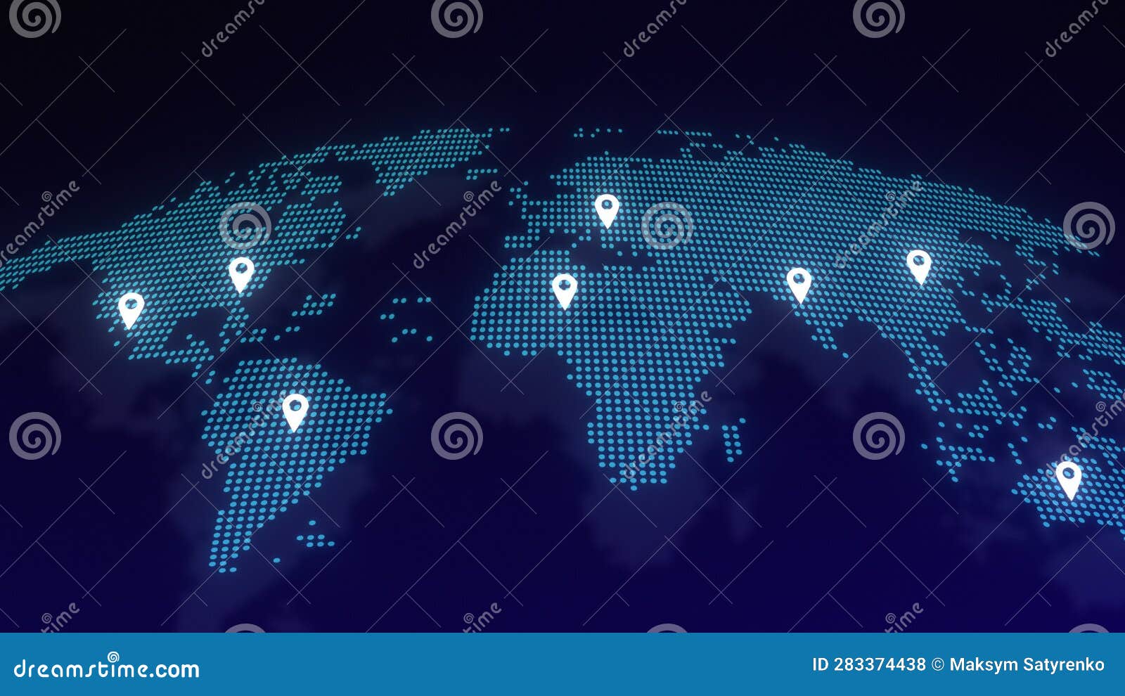 World Map with Pins Animation Stock Footage - Video of footage, dotted ...