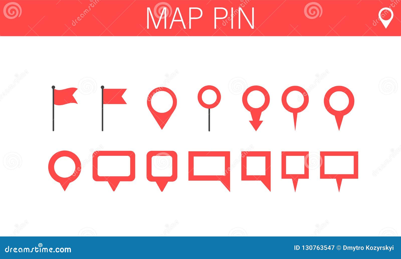 World Map Pins Collection Set. Vector Illustration. Stock Vector ...