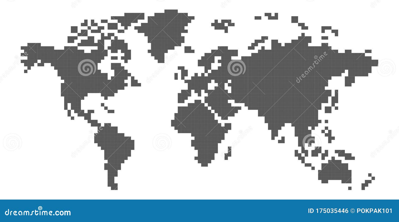 World map pixel art stock vector. Illustration of design - 175035446