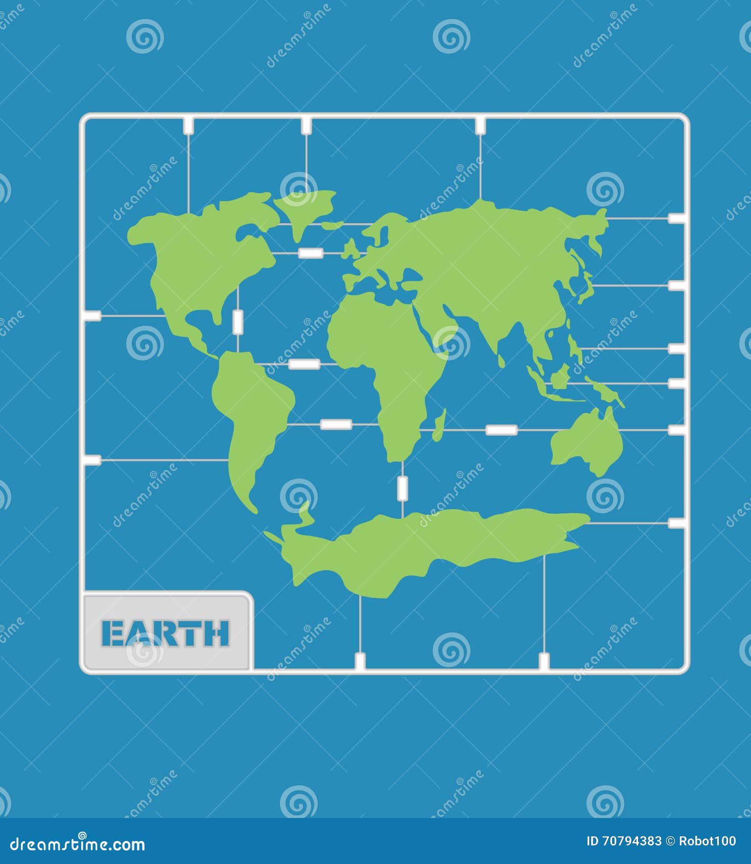 World Map Plastic Model Kit. Geography Continents of Planet Earth Stock ...