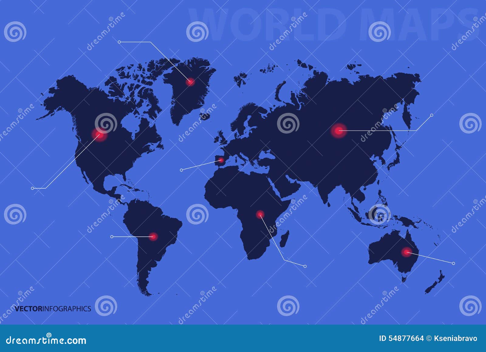 World Map, Point, Direction. Infographics Vector Stock Vector ...