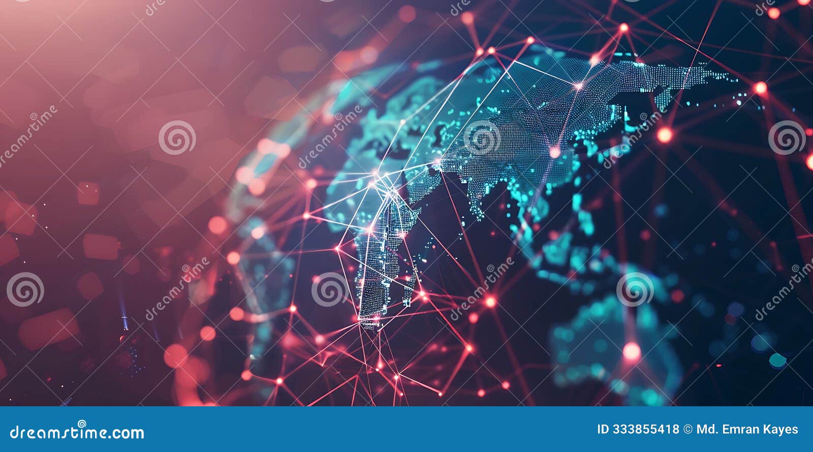 World Map Point and Line Composition Concept of Global Business ...
