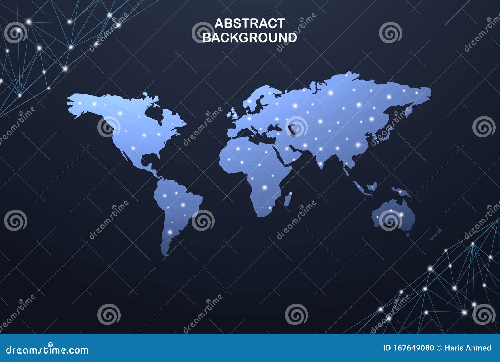 World Map Point and Line Composition Concept Stock Illustration ...