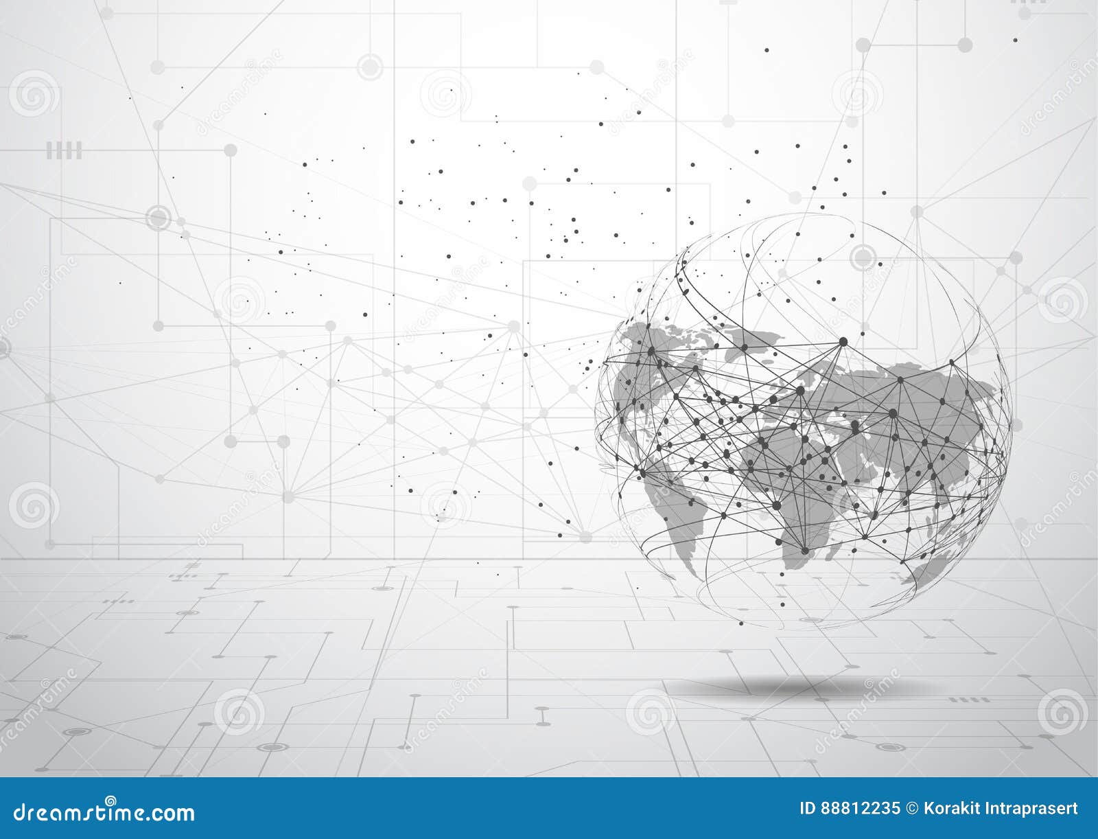 World Map Point, Line, Composition the Global Stock Vector ...