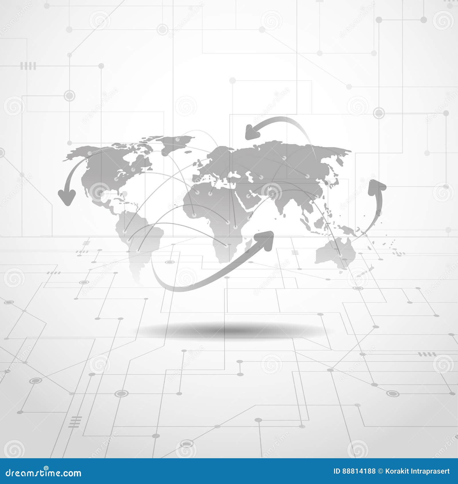 World Map Point, Line, Composition the Global Stock Vector ...