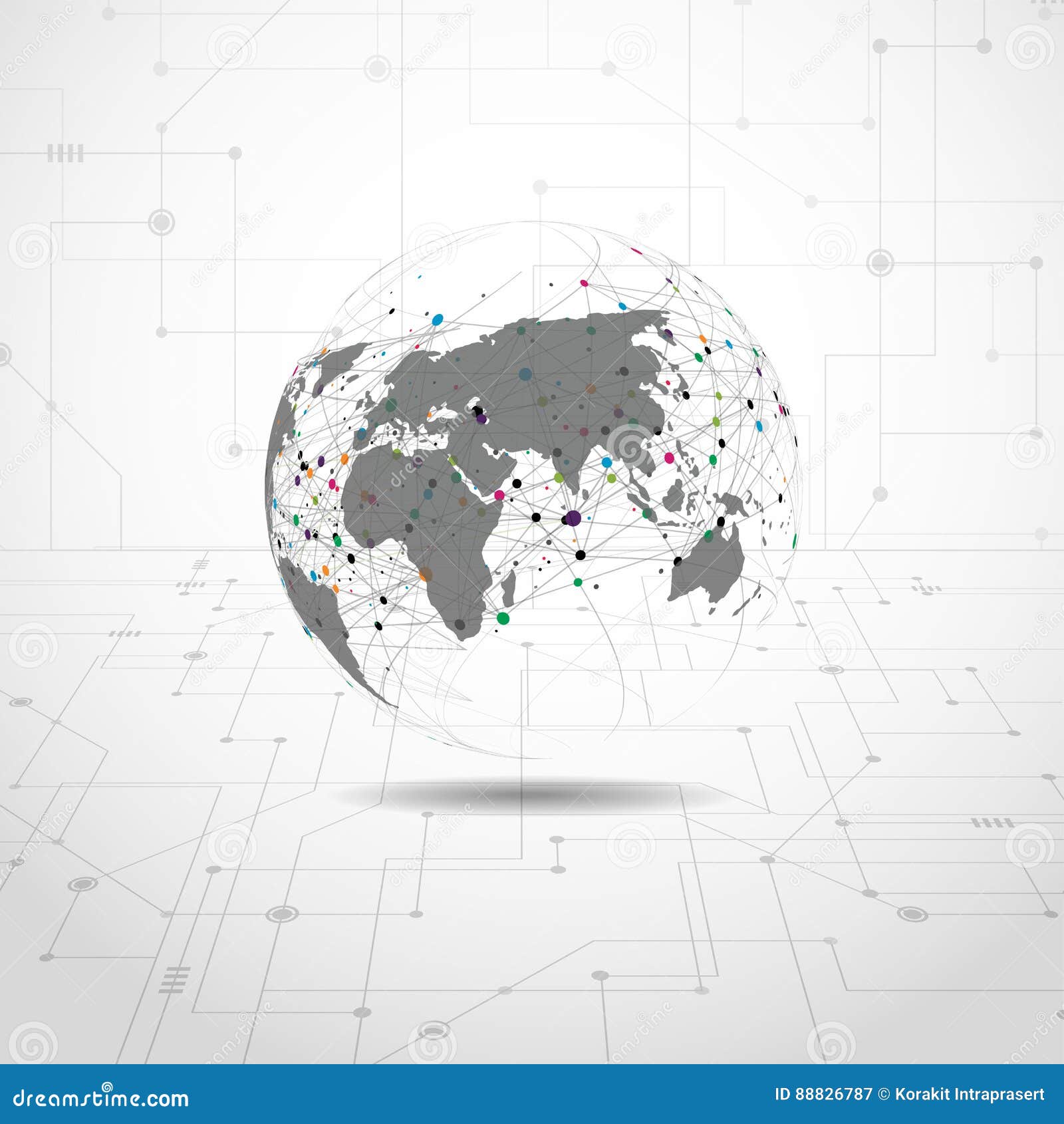 World Map Point, Line, Composition the Global Stock Vector ...