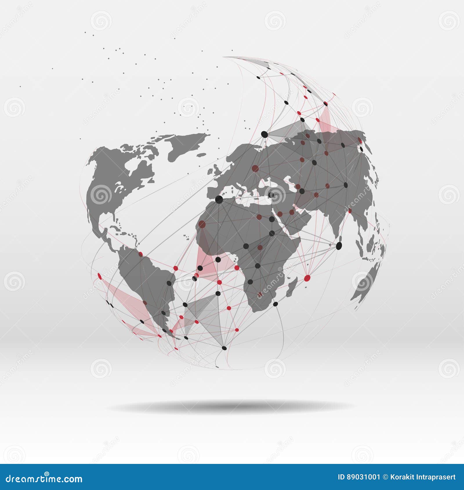 World Map Point, Line, Composition the Global Stock Vector ...