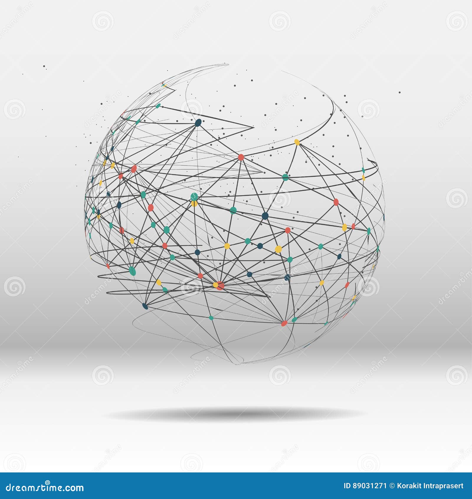 World Map Point, Line, Composition the Global Stock Vector ...
