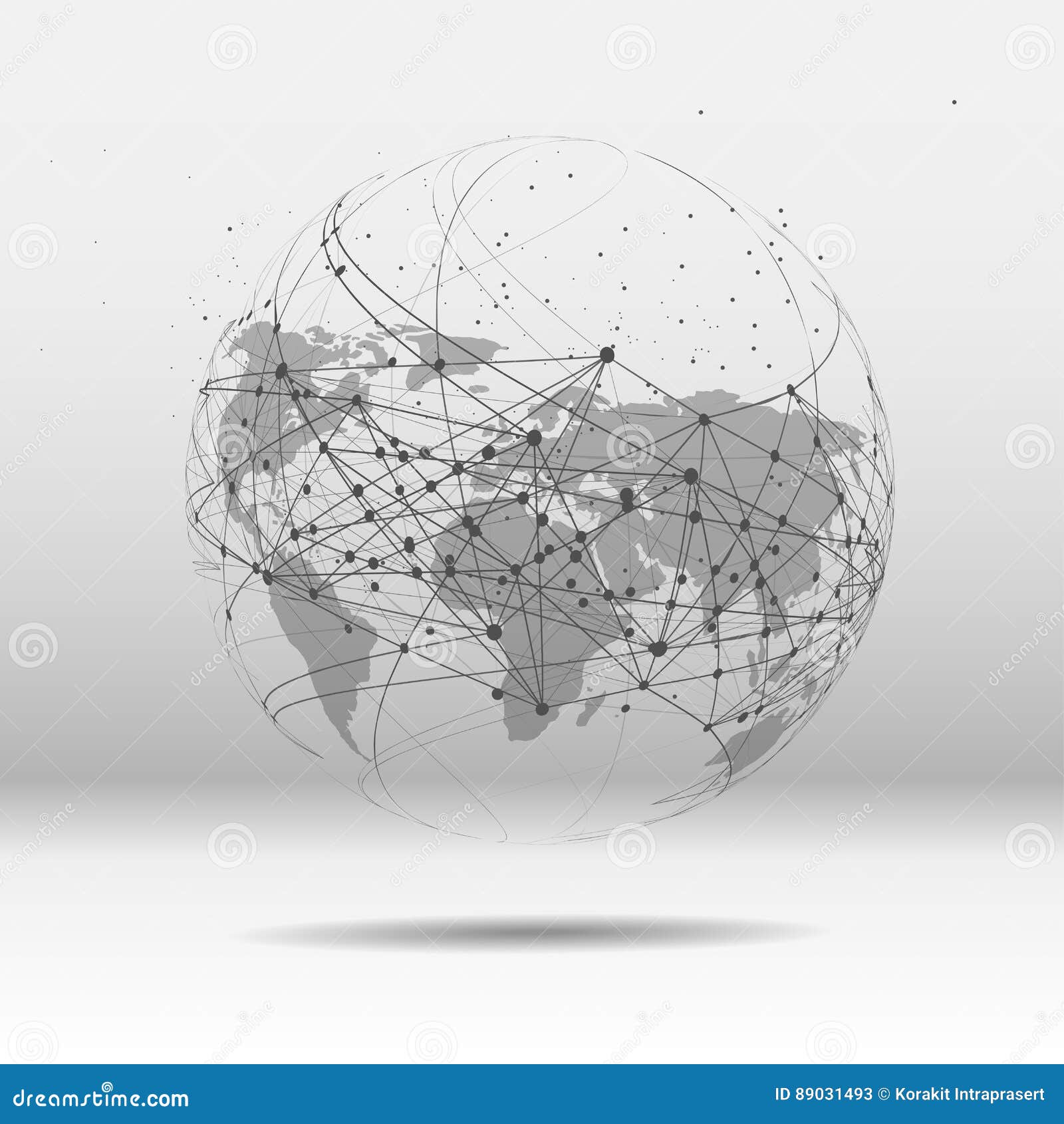 World Map Point, Line, Composition the Global Stock Vector ...