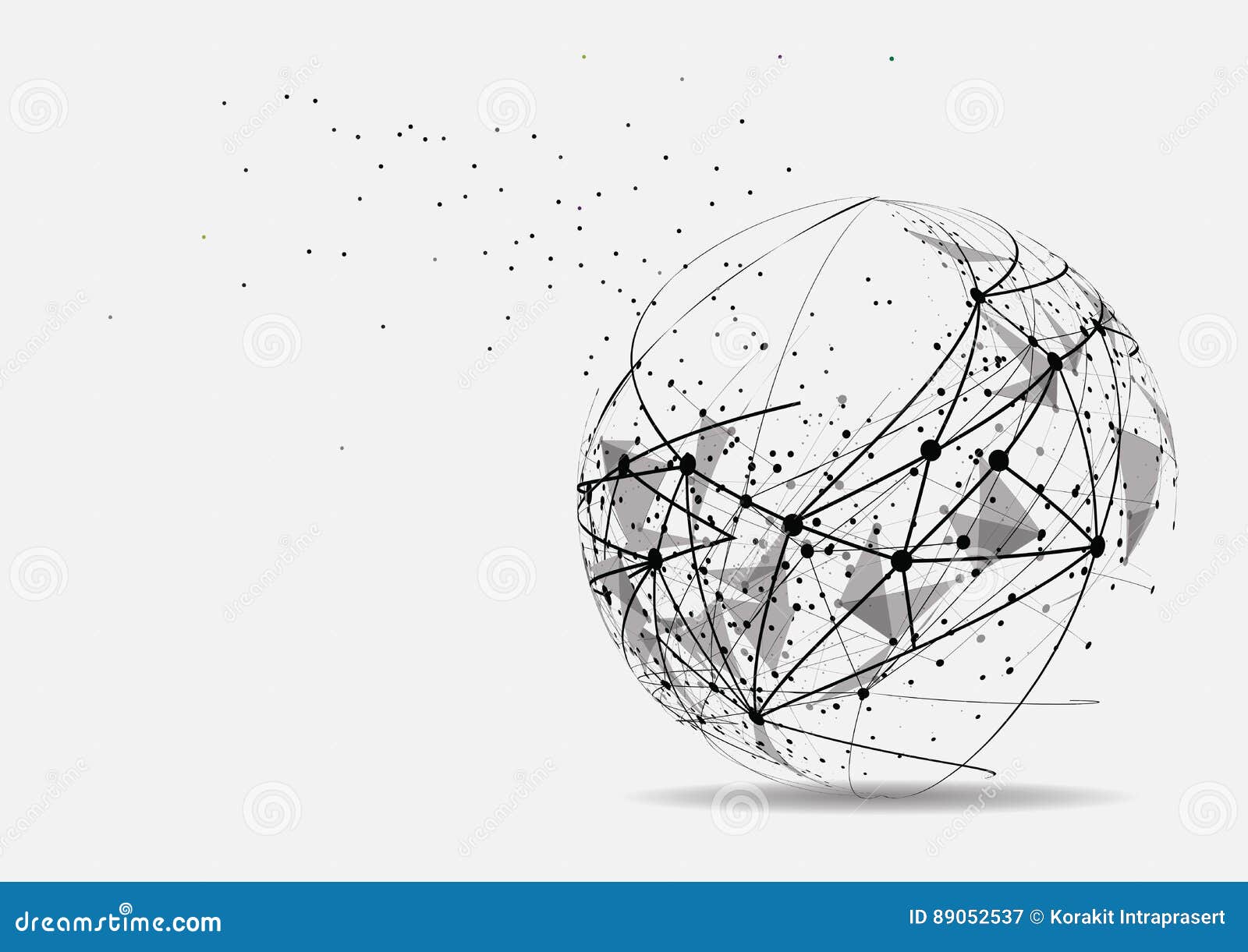 World Map Point, Line, Composition the Global Stock Vector ...
