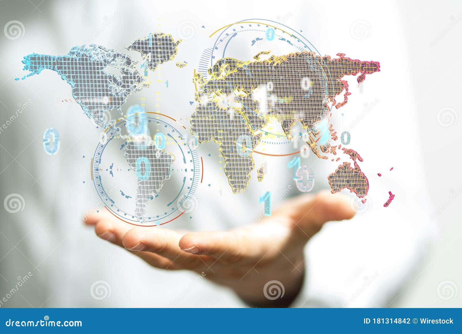 A World Map Point, Line, Composition, Representing the Global, Stock ...