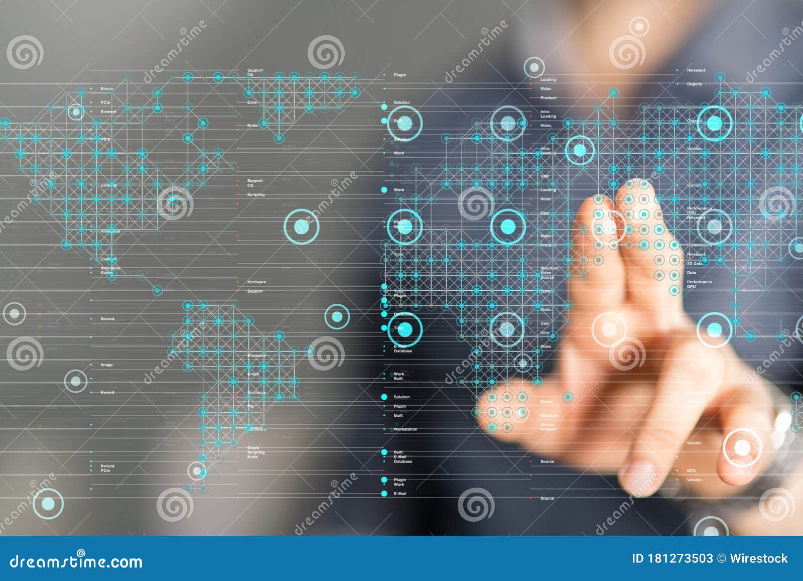 A World Map Point, Line, Composition, Representing the Global Stock ...