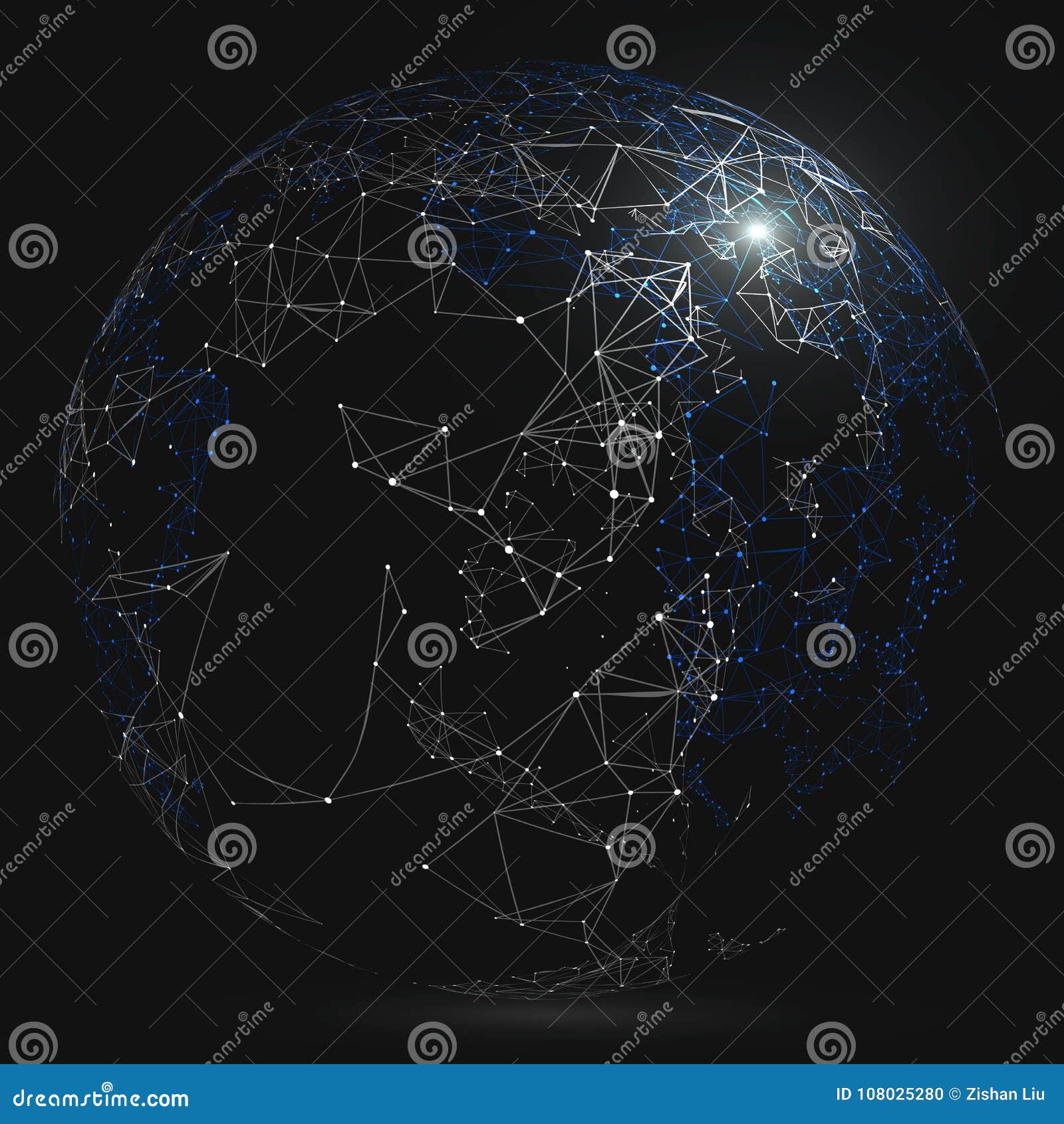 World Map Point, Line, Composition, Representing the Global. Stock ...