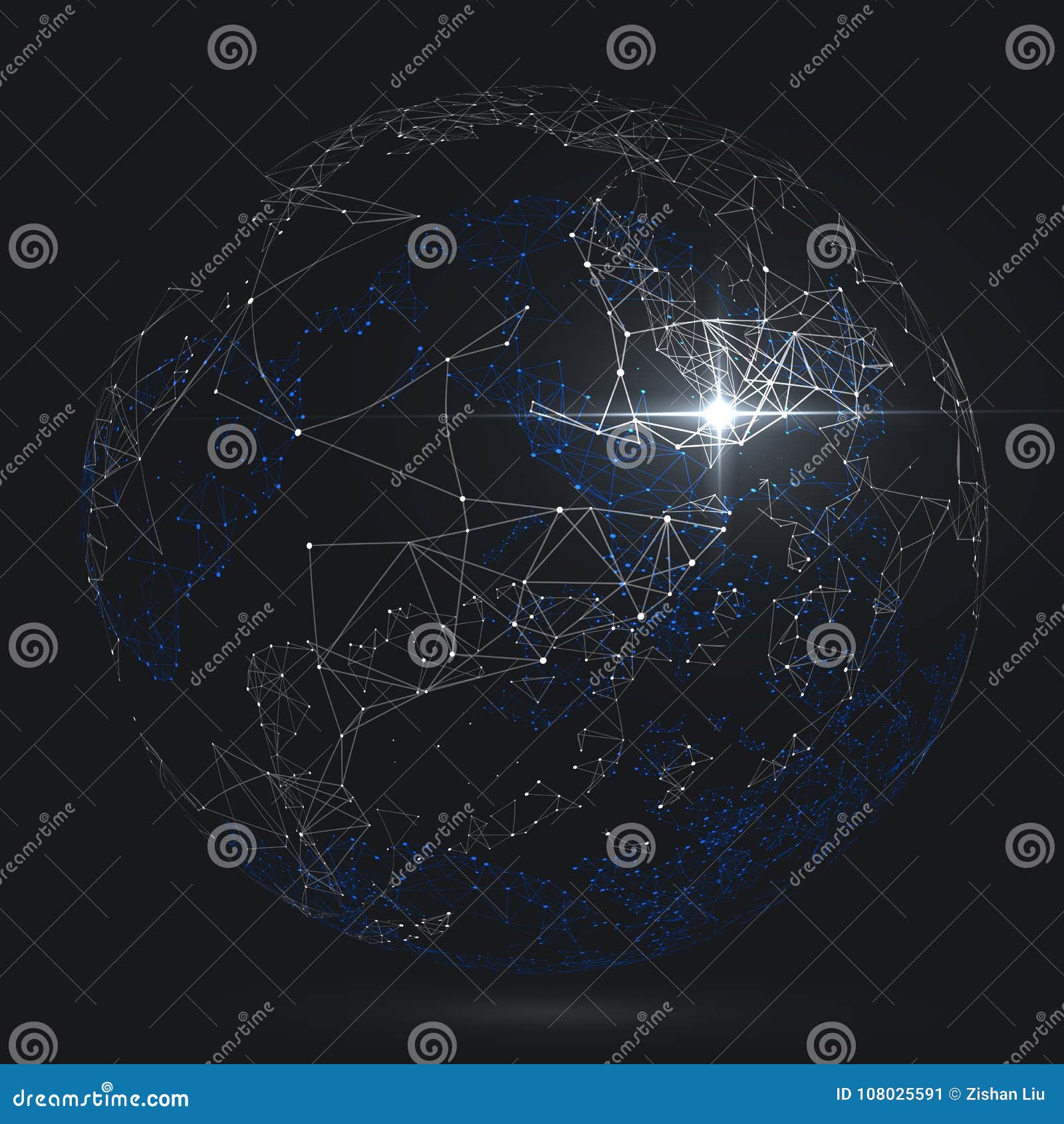 World Map Point, Line, Composition, Representing the Global. Stock ...