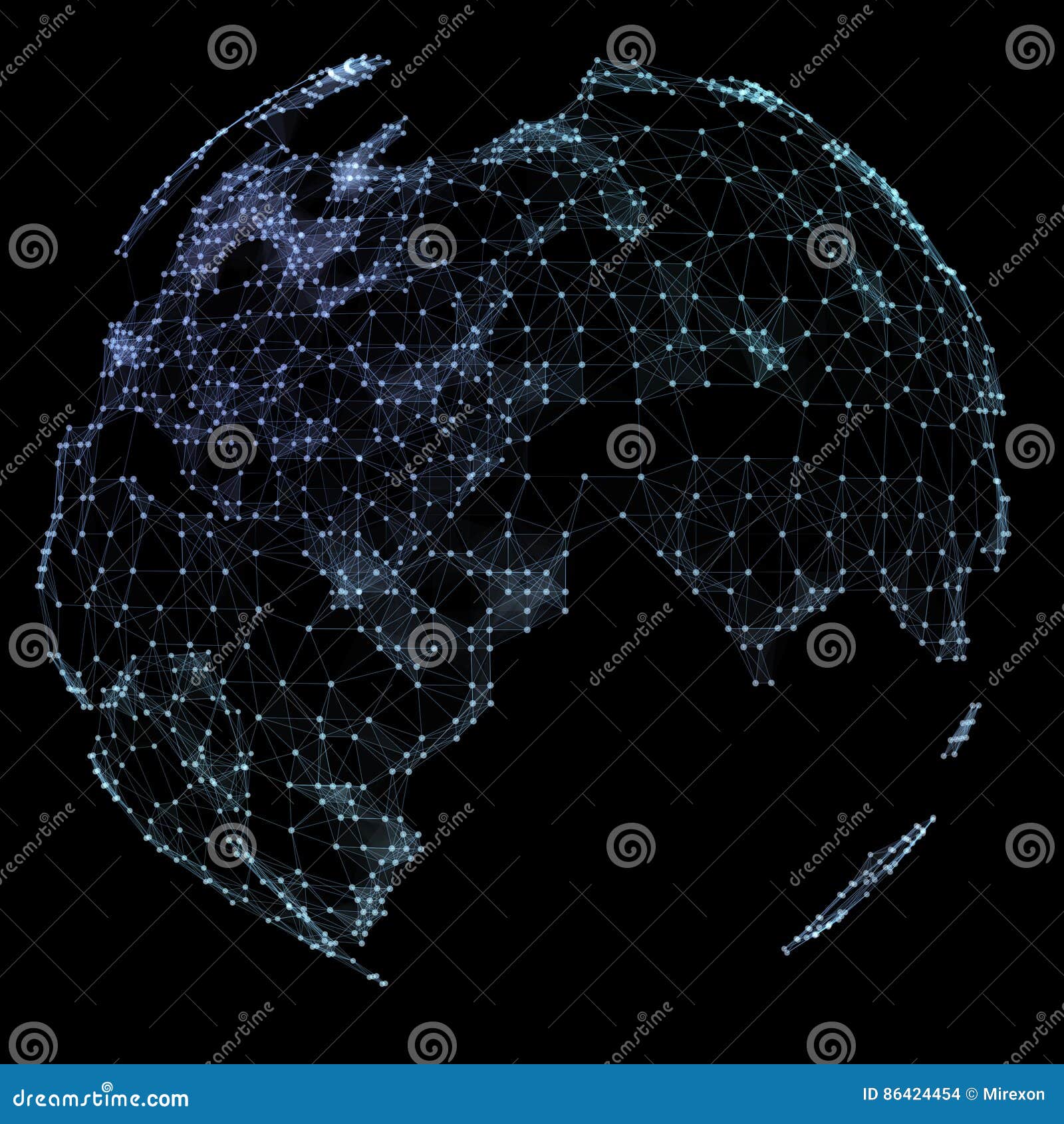 World Map Point, Line, Representing the Global, Network Connection ...