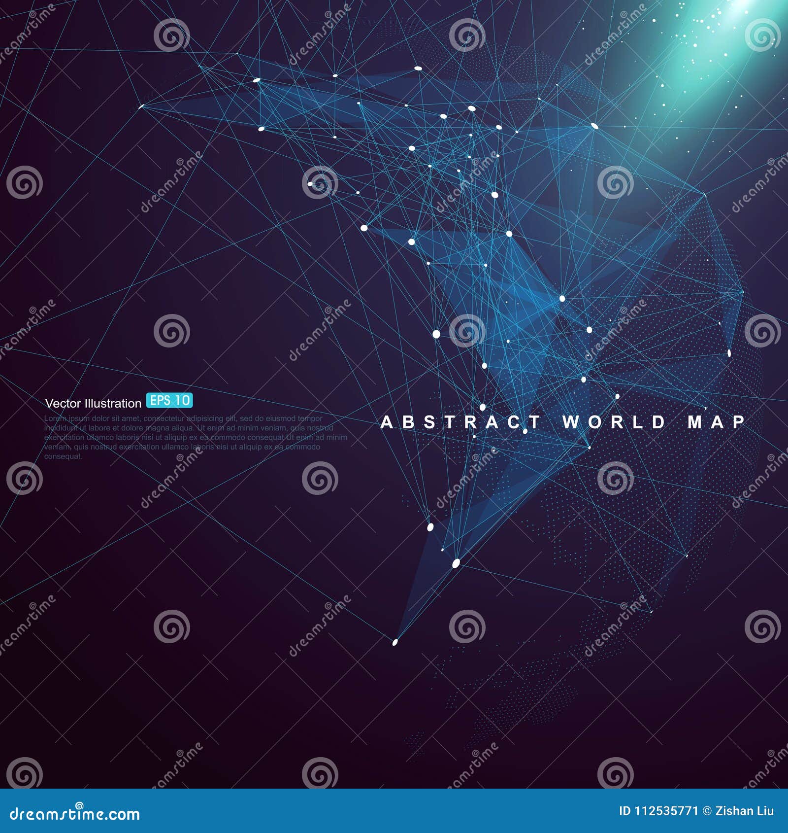 World Map Point, Line, Surface Composition, Representing the Global ...