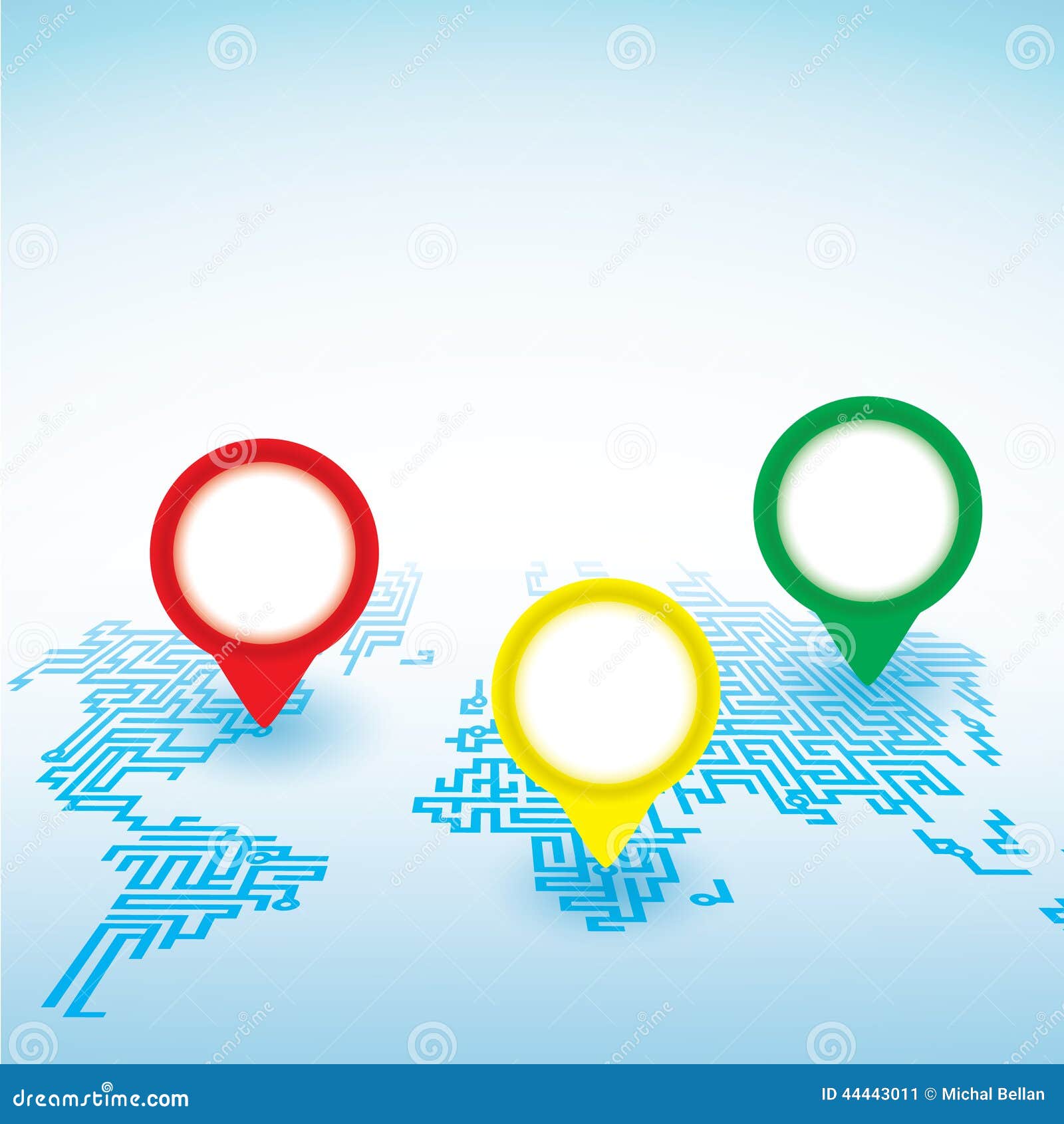 World Map with Pointer Marks Background Stock Illustration ...