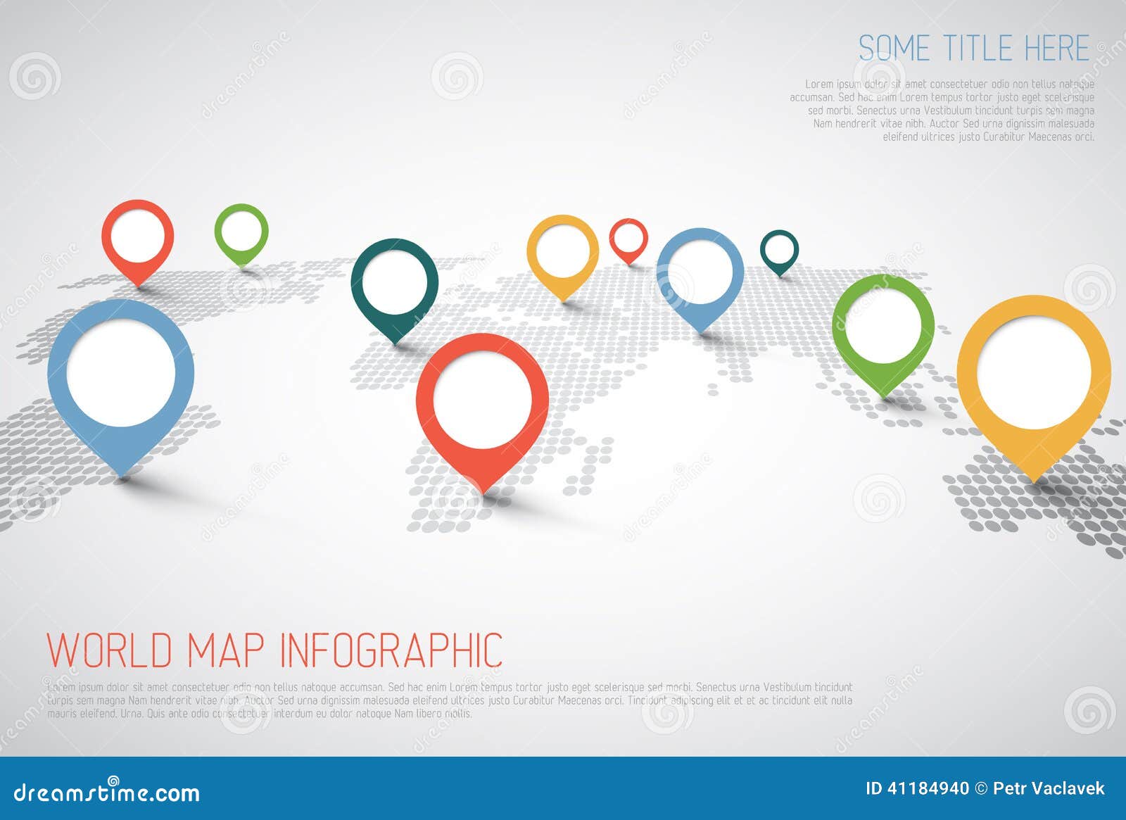World Map With Pointer Marks Stock Vector Illustration Of Indicator