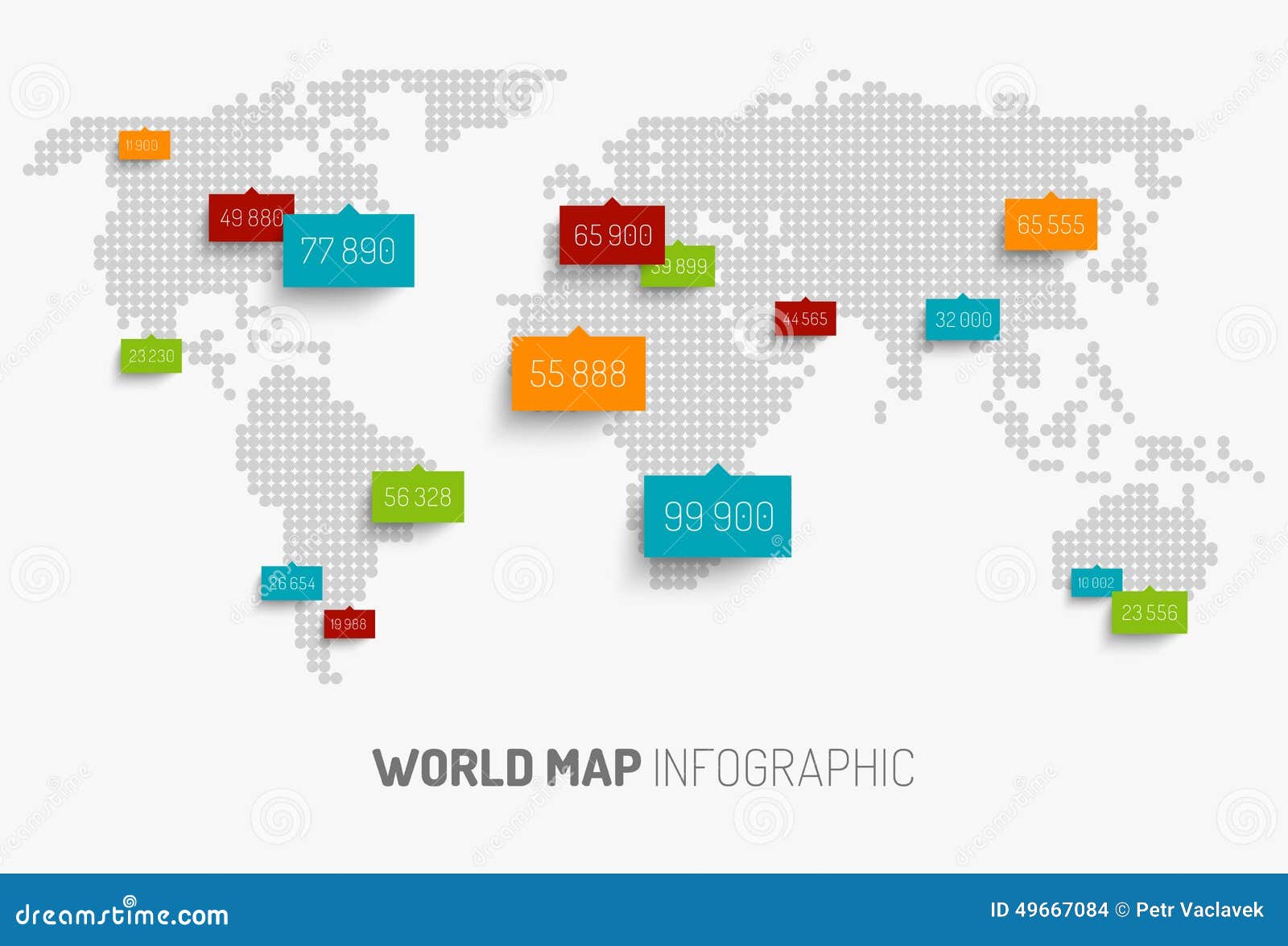 World Map With Pointer Marks Stock Vector Illustration Of Globe Mark
