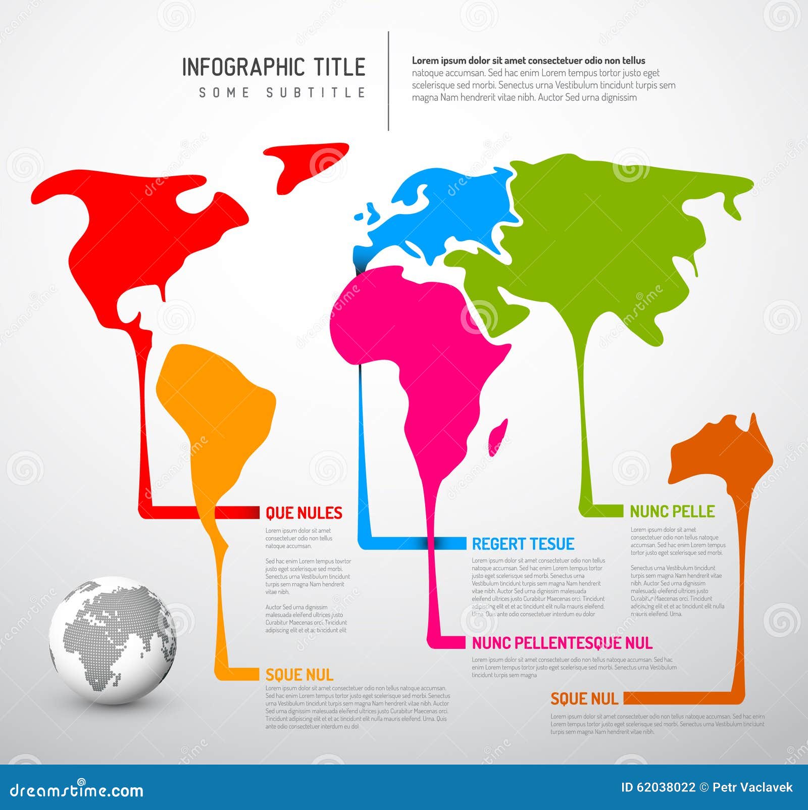 World Map with Pointer Marks Stock Illustration - Illustration of ...