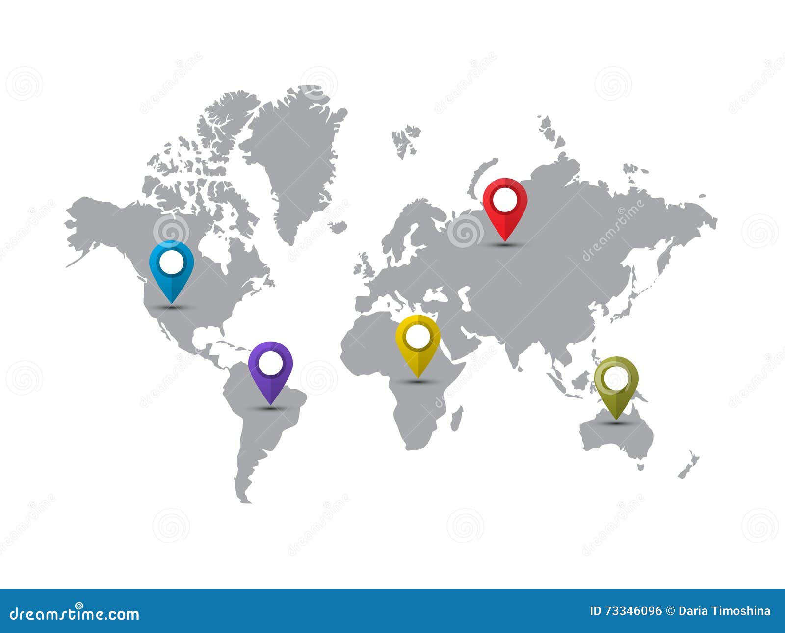 World Map With Pointer Marks Stock Vector Illustration Of Information