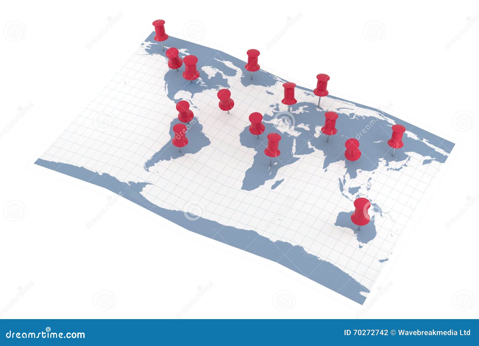 World Map with pointers stock illustration. Illustration of location ...