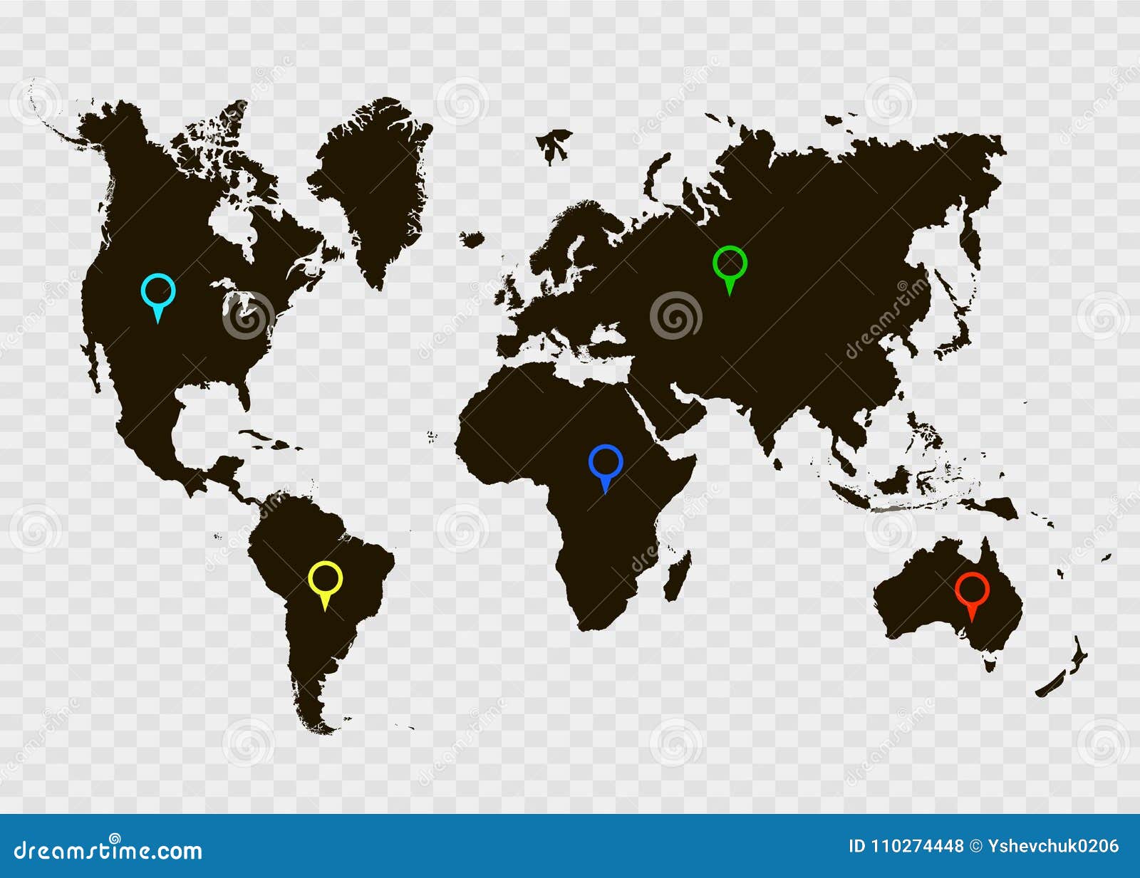 The World Map with Pointers. Gray Background. Vector Illustration ... The World Map with Pointers. Gray Background. Vector Illustration ...