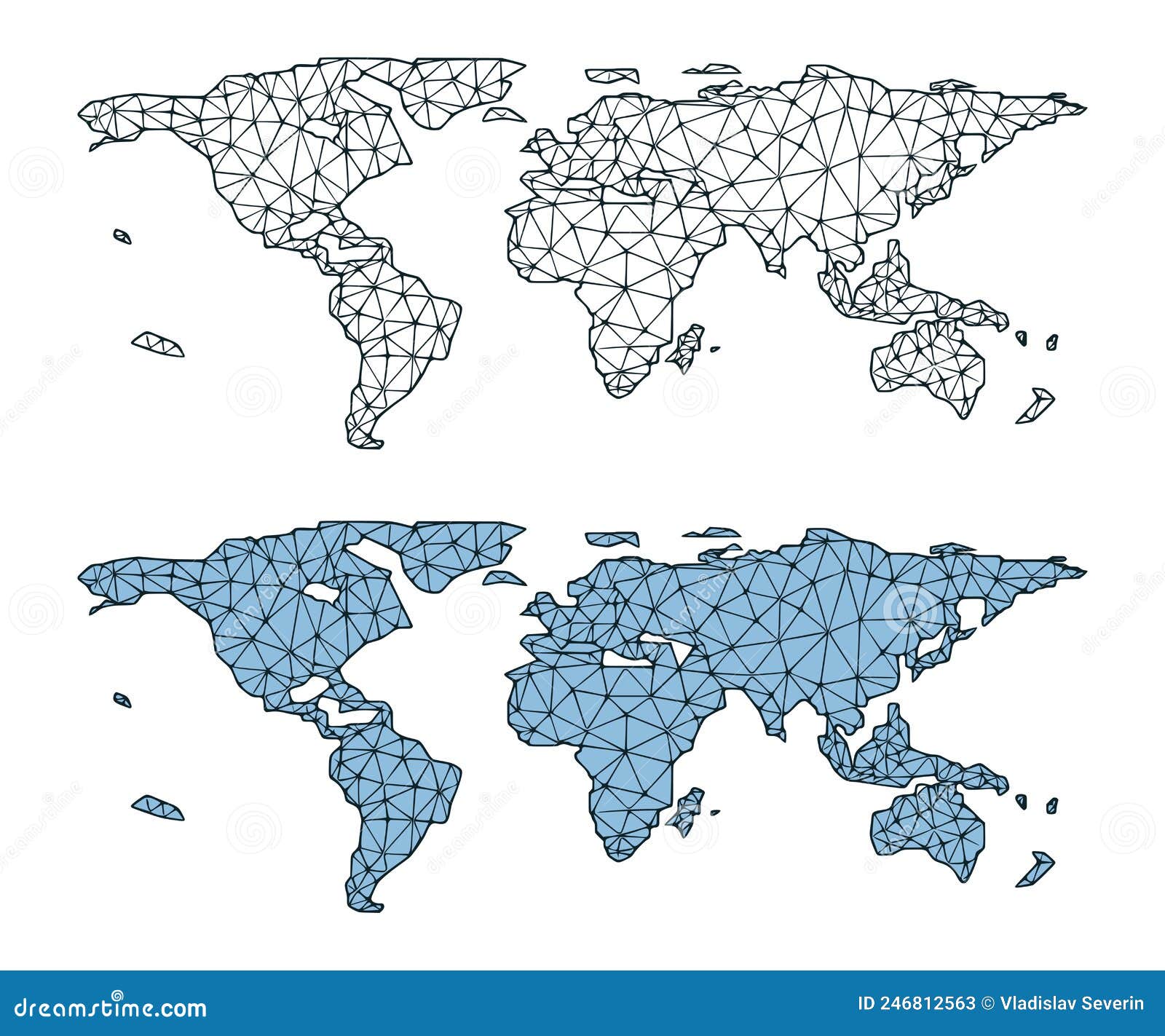 World Map Polygonal Vector Illustration Stock Vector - Illustration of ...