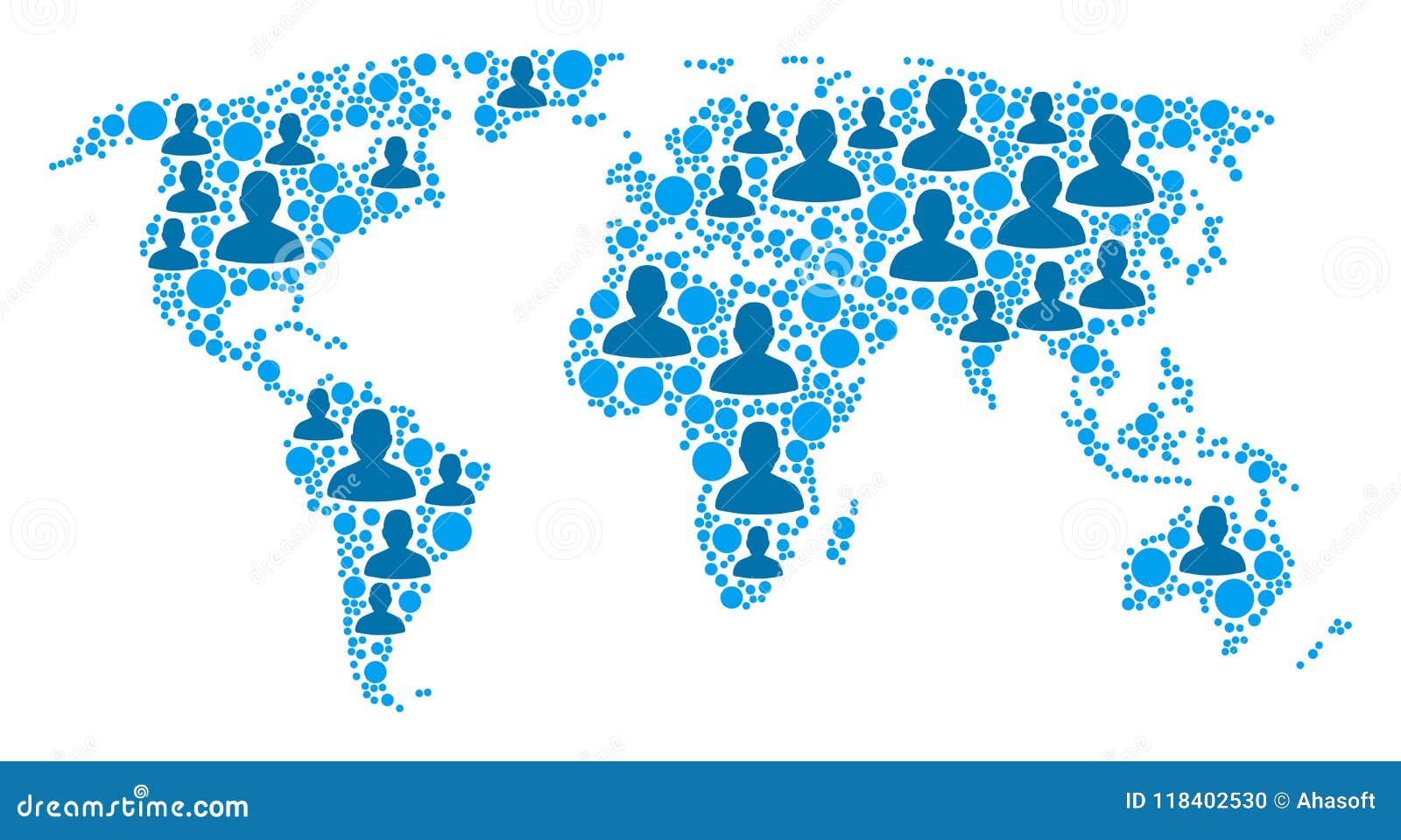 World Map Population People Stock Vector - Illustration of blue ...