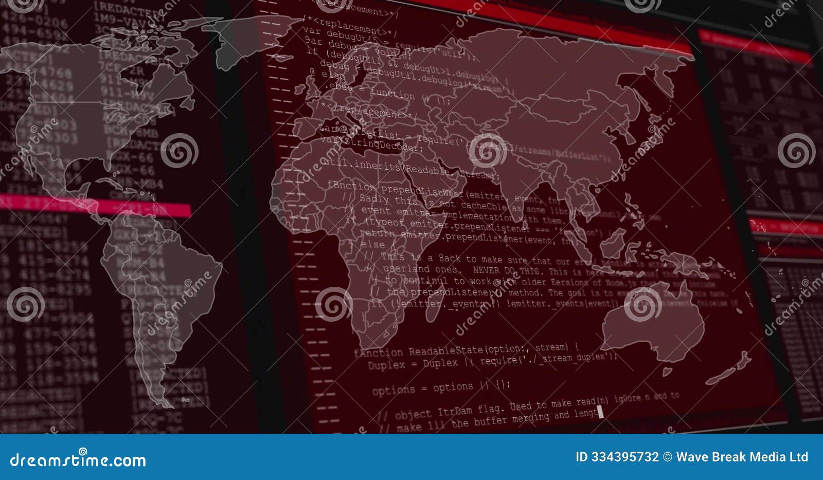 World Map and Programming Code, Cybersecurity Image Stock Photo - Image ...