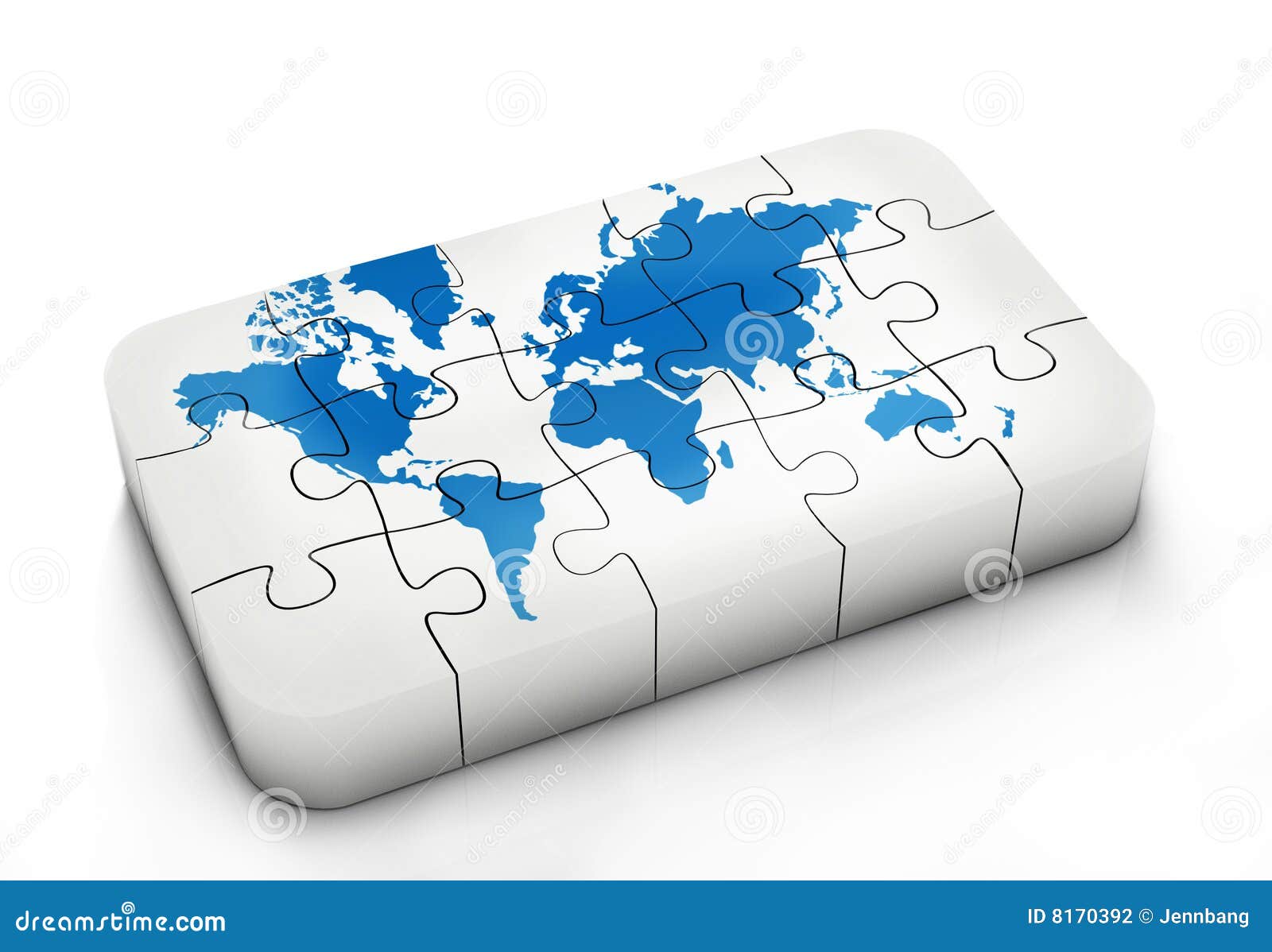 World map in puzzle stock illustration. Illustration of globe - 8170392
