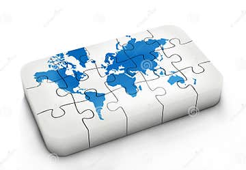 World map in puzzle stock illustration. Illustration of globe - 8170392